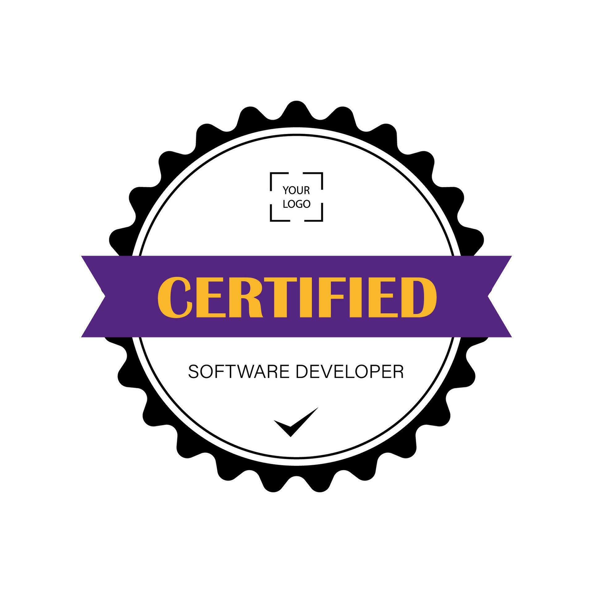 Professional round certificate of Software Developer 28092230 Vector ...