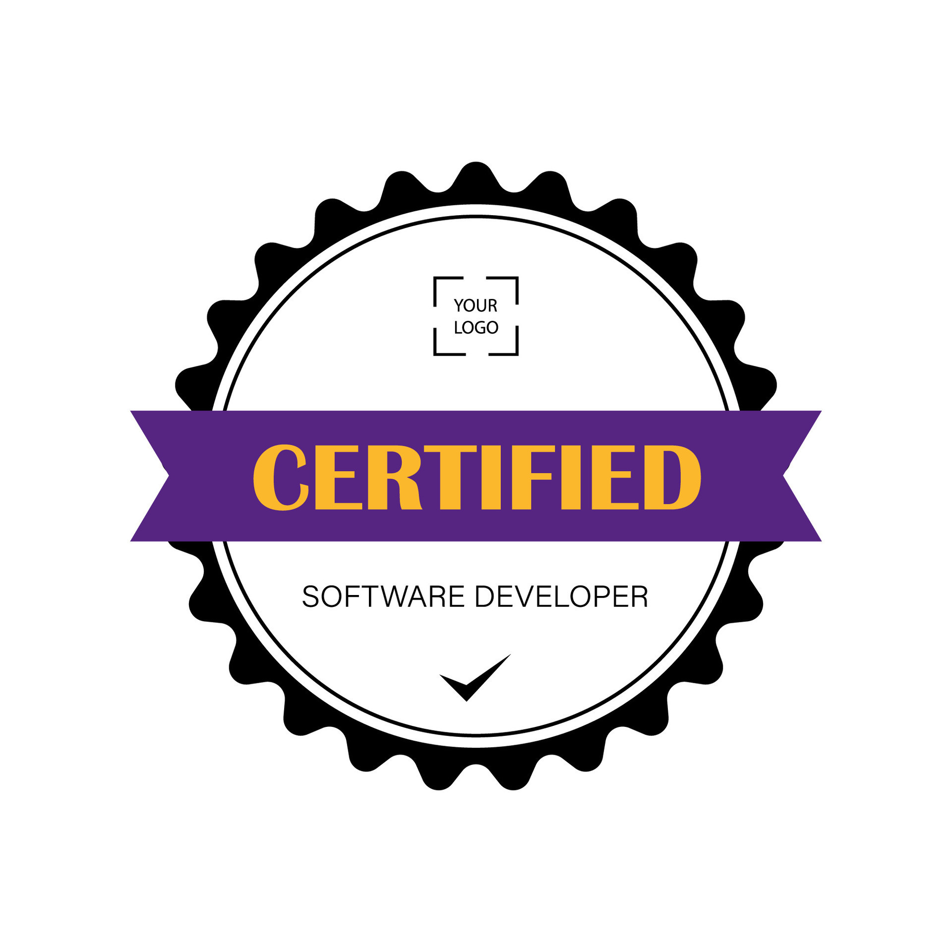 Professional round certificate of Software Developer 28092230 Vector ...
