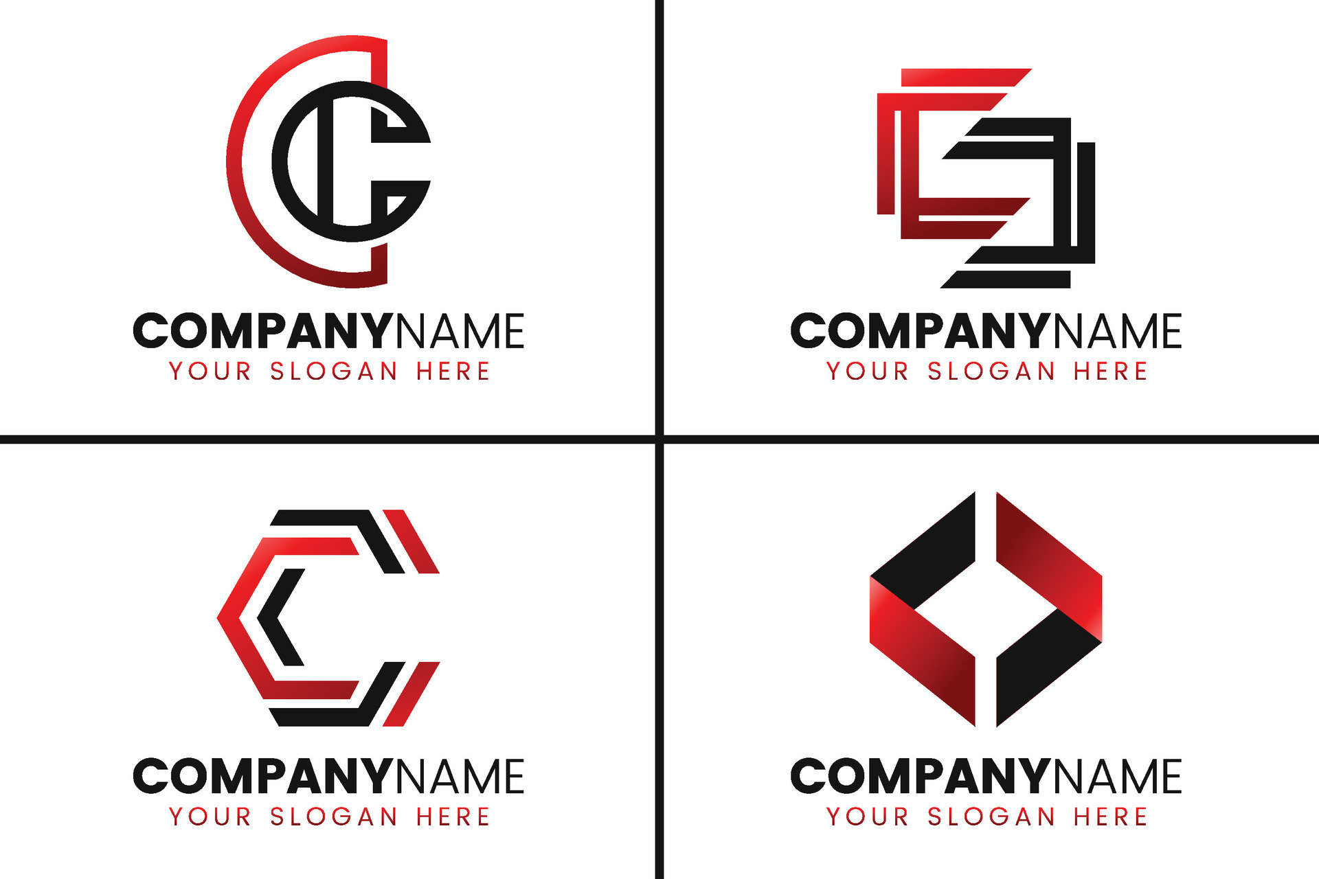 Creative monogram letter cc logo design collection 28103783 Vector Art ...