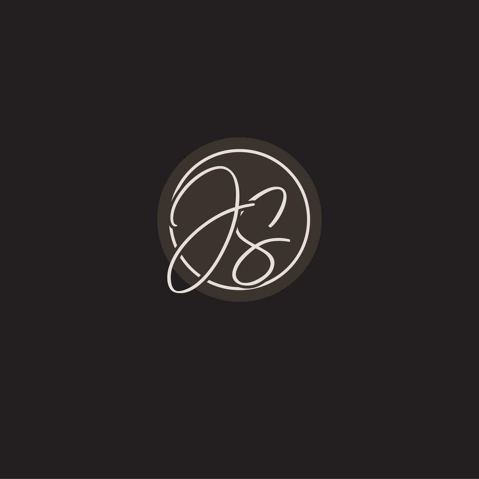 Initials JS logo monogram with simple circle line style 28106433 Vector ...