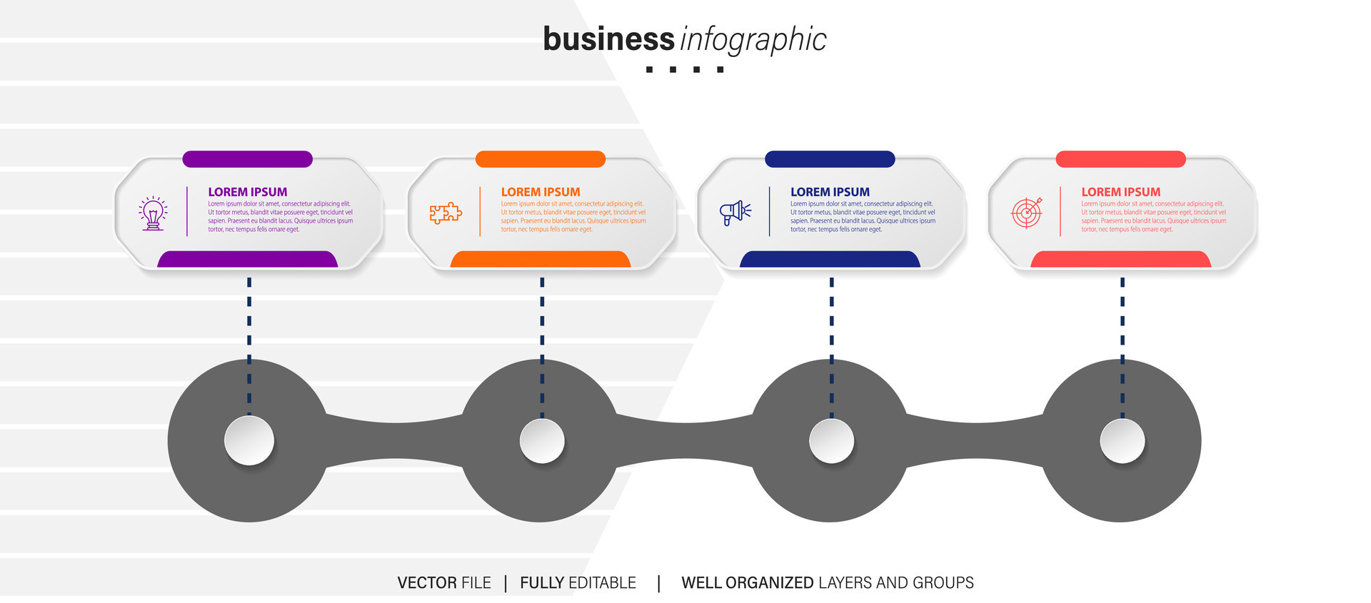 Set Of Infographic Elements Data Visualization Vector Design Template Can Be Used For Steps