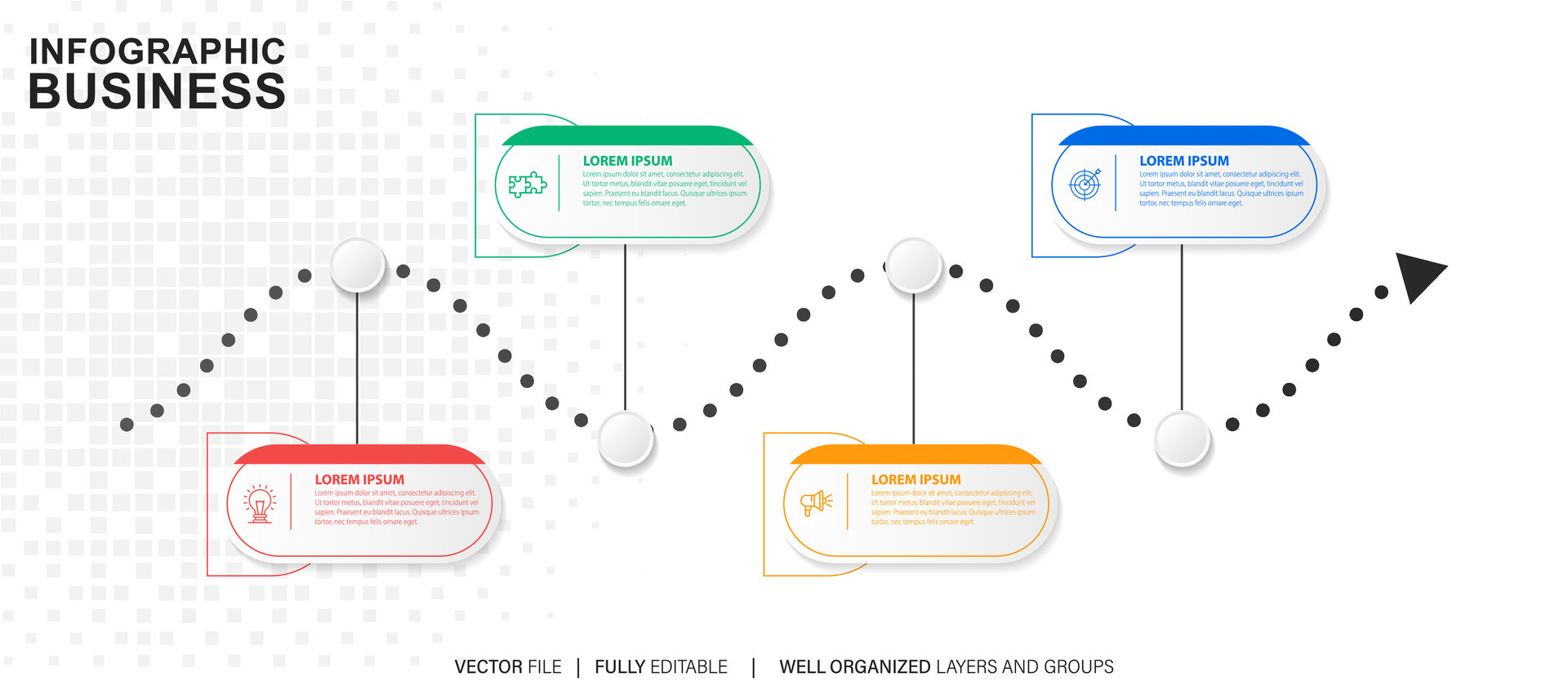 Set Of Infographic Elements Data Visualization Vector Design Template Can Be Used For Steps
