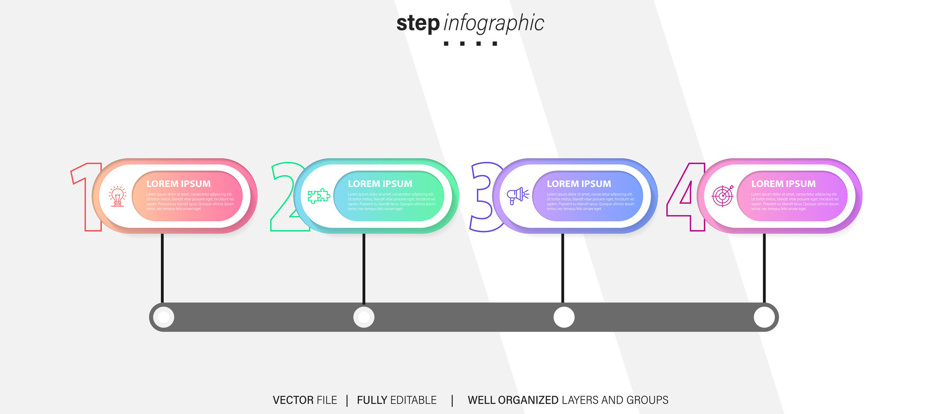 circular layout diagram with 4 list of steps, circular layout diagram ...