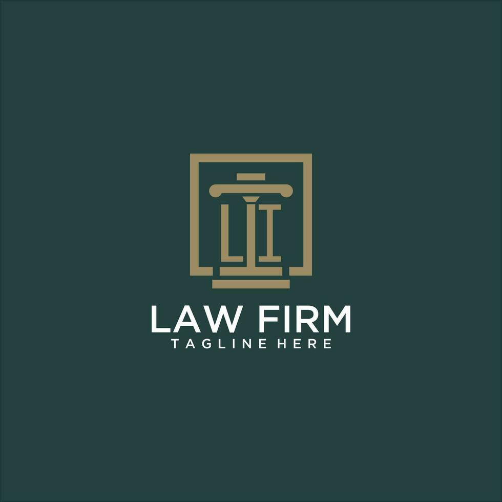 LI initial monogram logo for lawfirm with pillar design in creative ... LI initial monogram logo for lawfirm with pillar design in creative ...