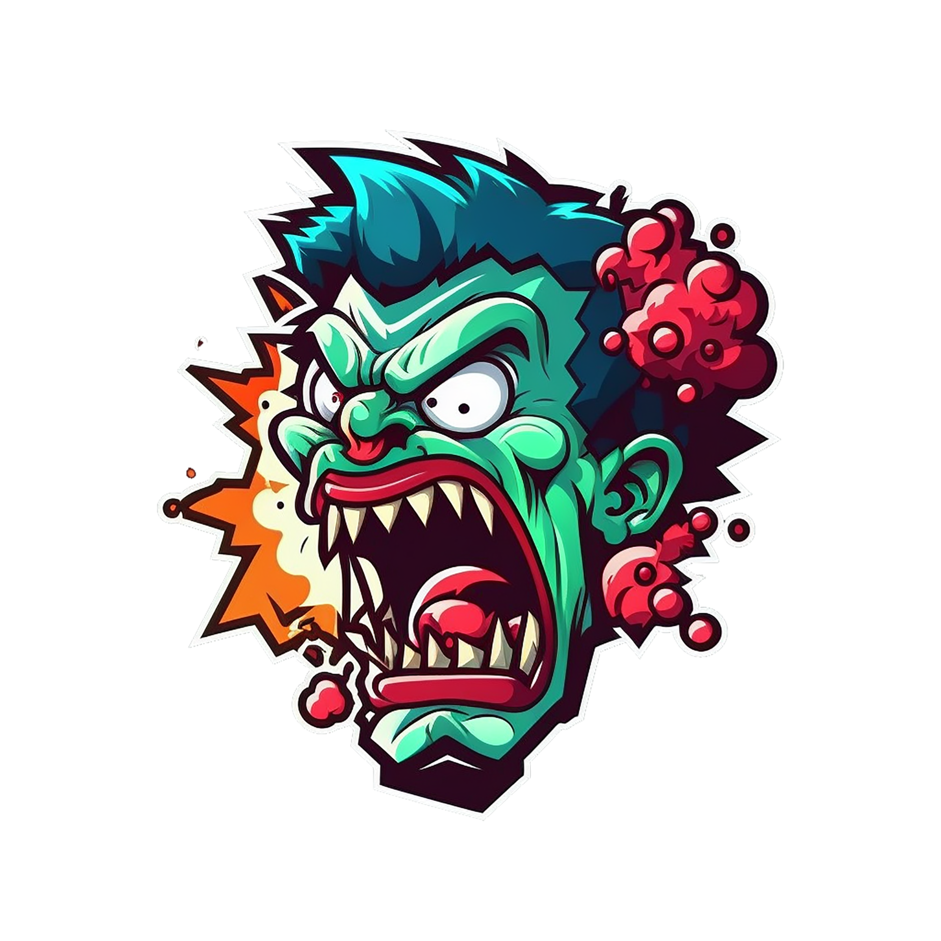 Free download zombie mascot logo png realistic photo, Ai Generative ...