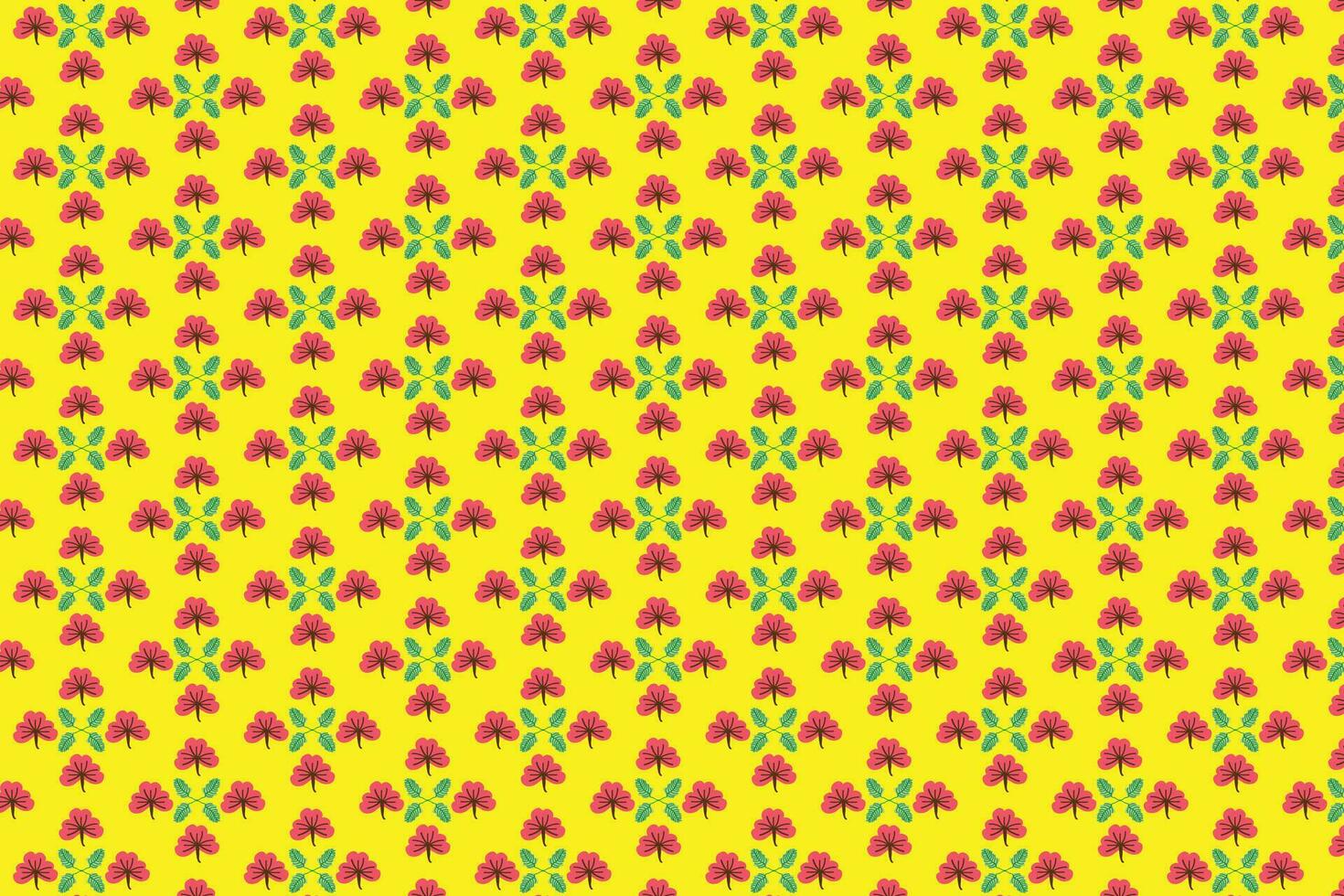 Pattern With Floral And Geometric Elements Intersecting Curved And