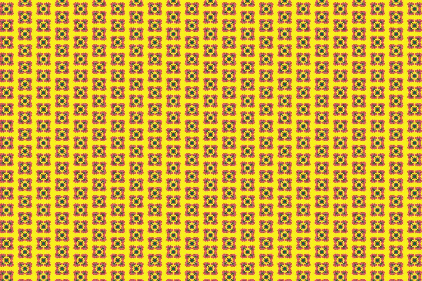 Pattern With Floral And Geometric Elements Intersecting Curved And