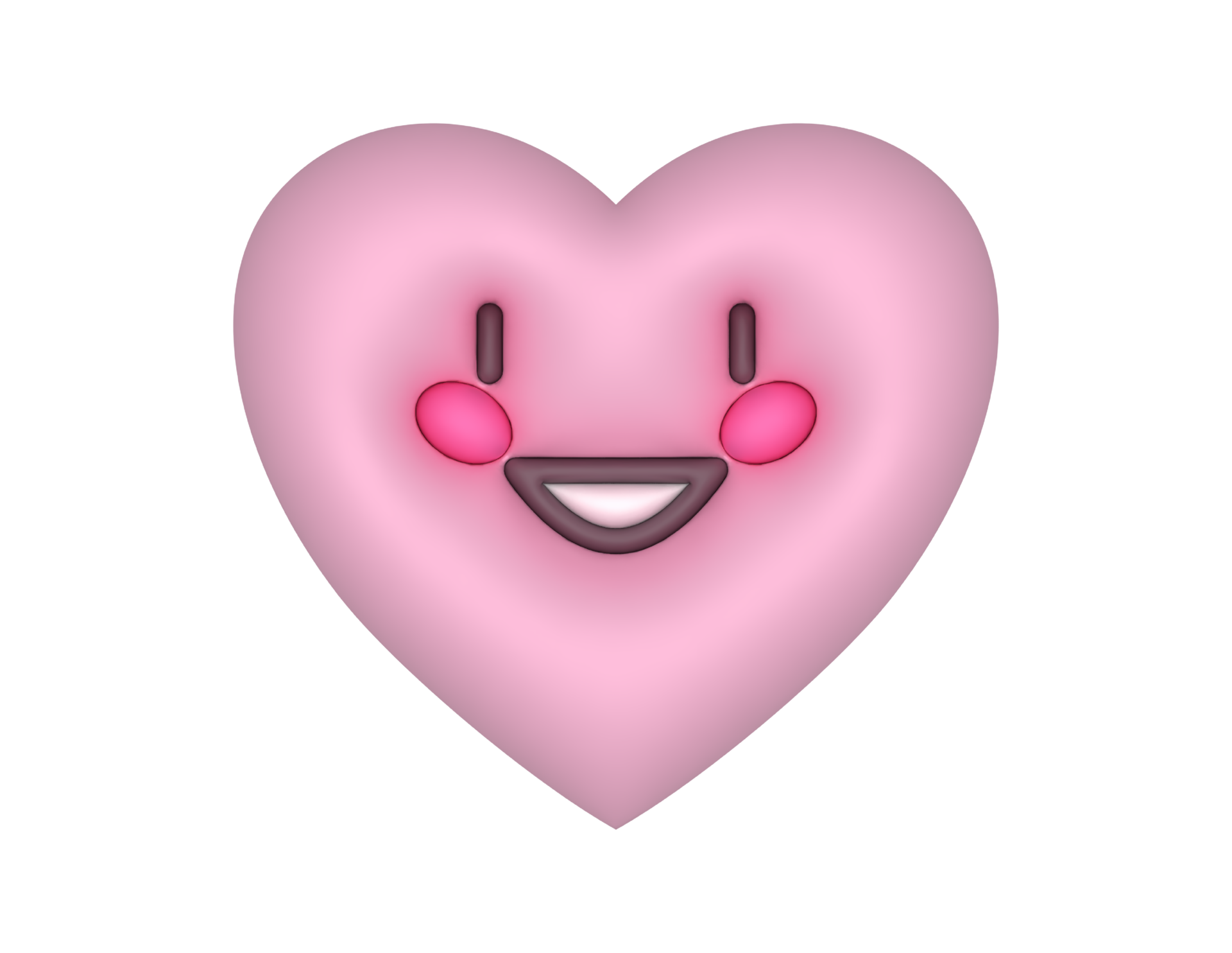 3d Smiling Happy Pink Cute Heart Emoji 28115402 Png