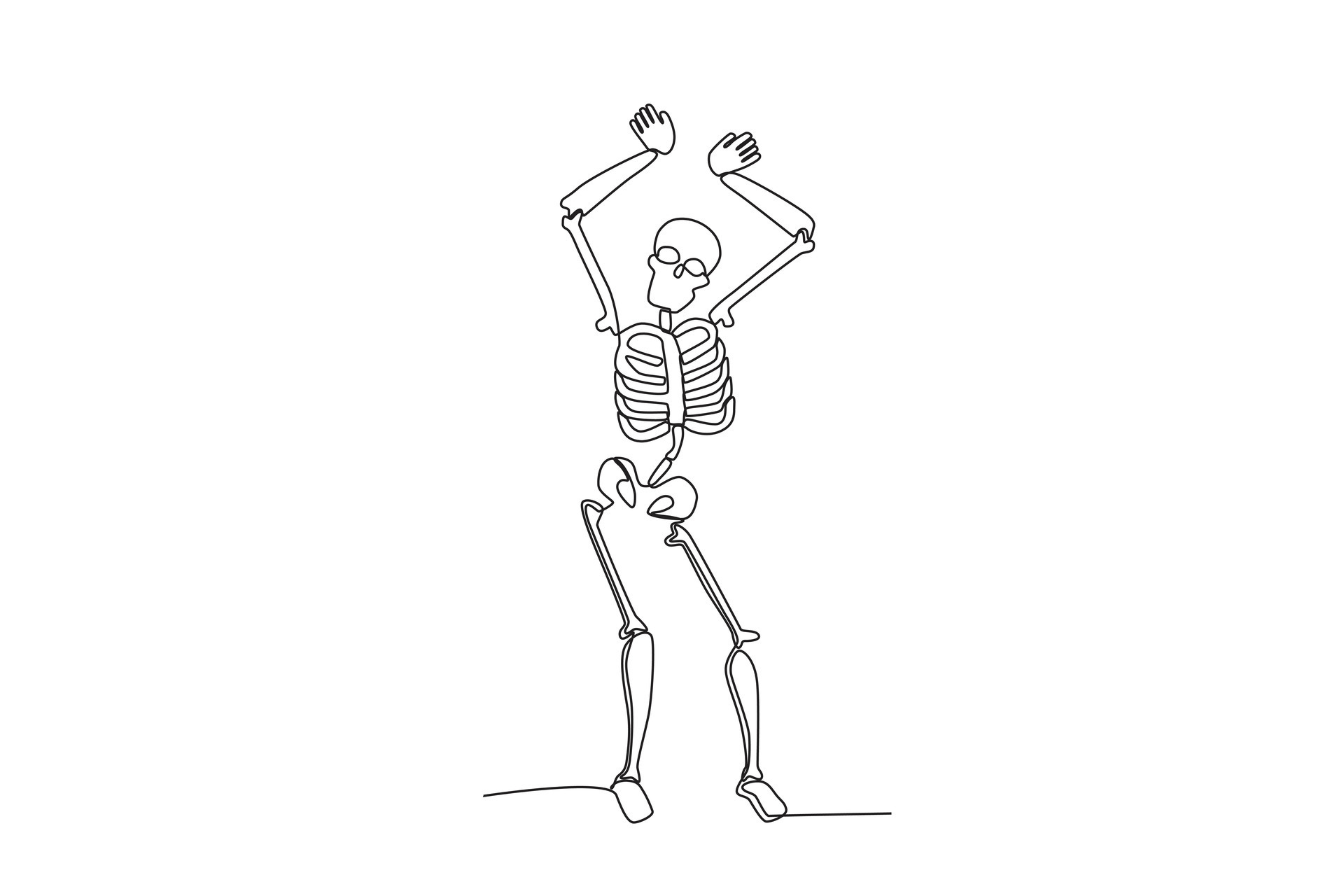 A skeleton poses raising its hands 28116238 Vector Art at Vecteezy