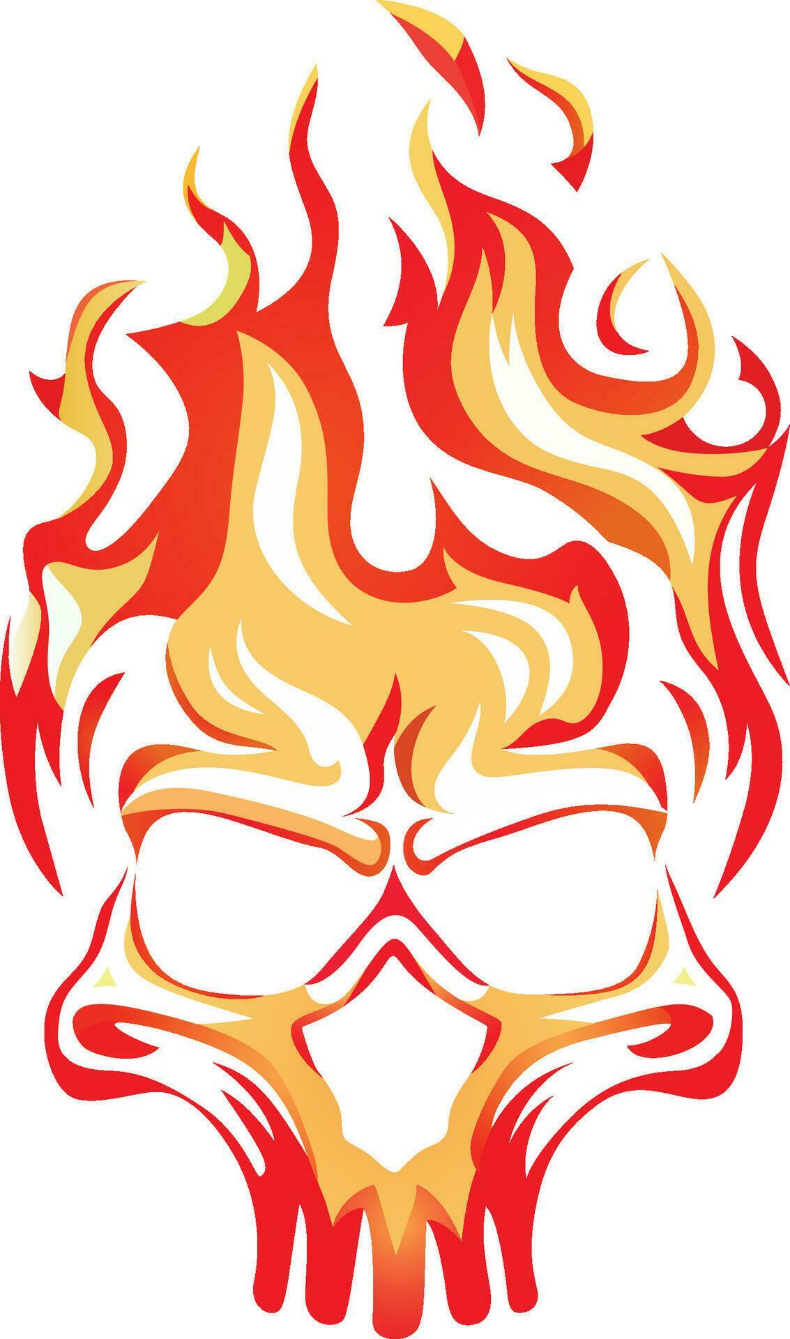 Fire skull vector logo template, Skull on fire simple company logo concept icon, symbol stock ...