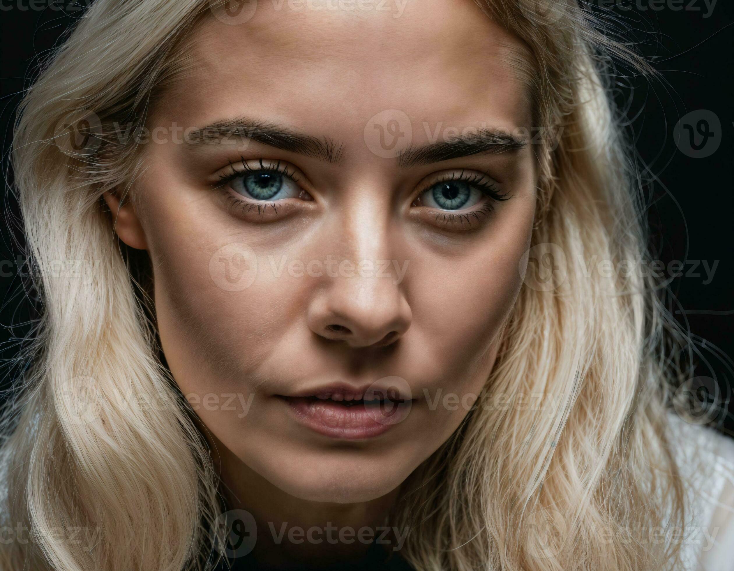 Photo Of Close Up Beautiful European Woman With Blonde Hair Color In