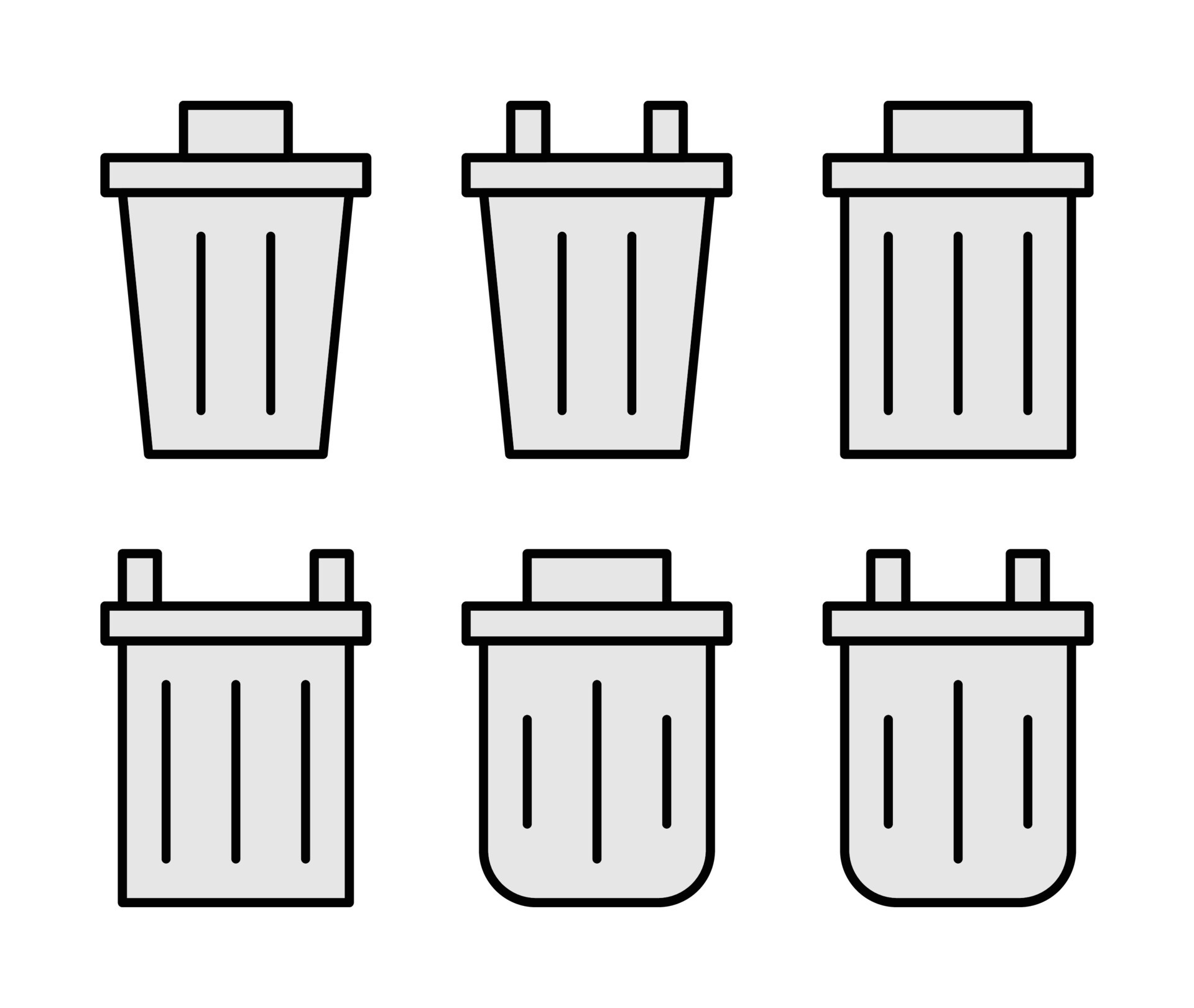 delete symbol trash can icon set. simple and minimalist design, vector ...
