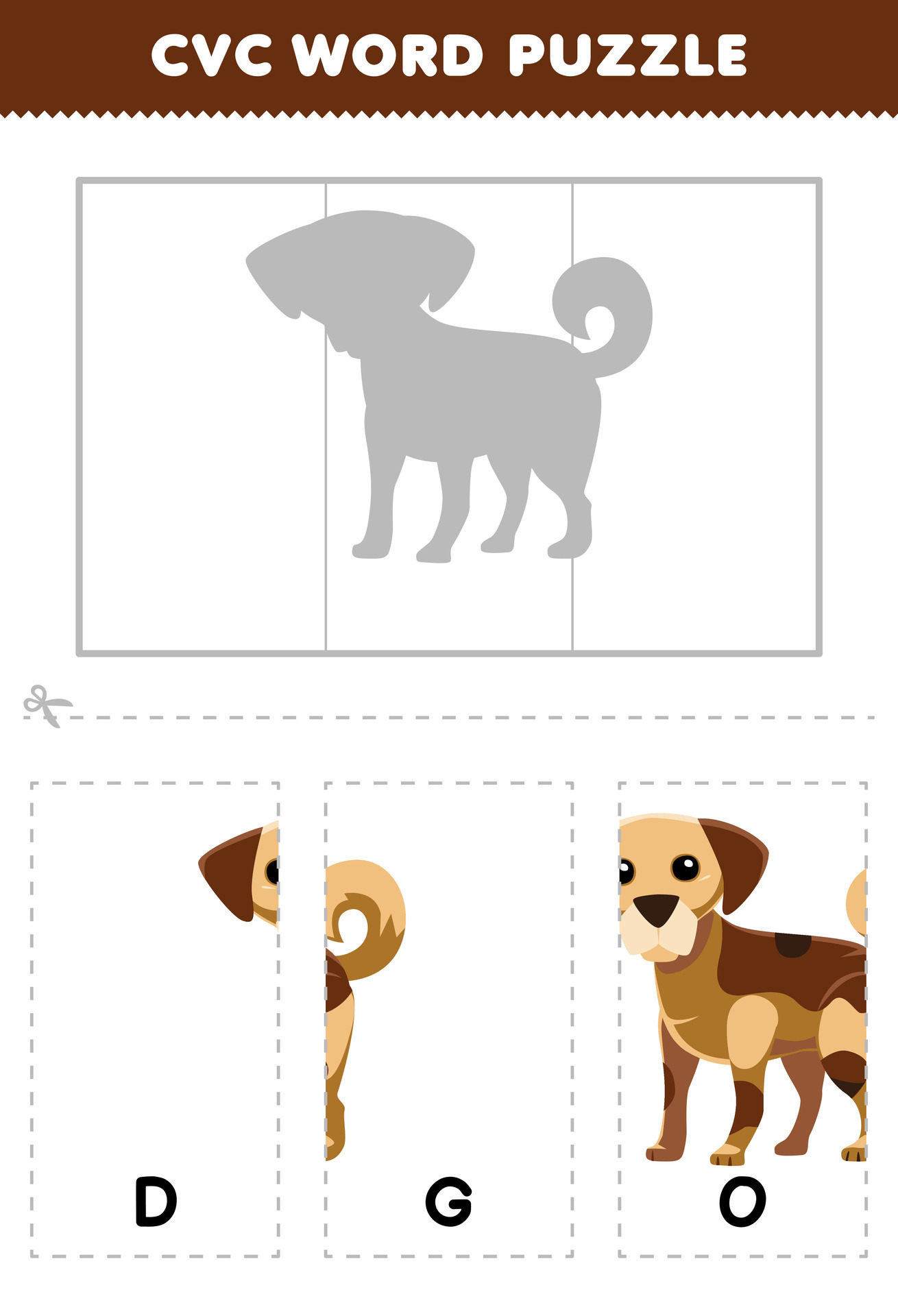 Education game for children to learn cvc word by complete the puzzle of ...