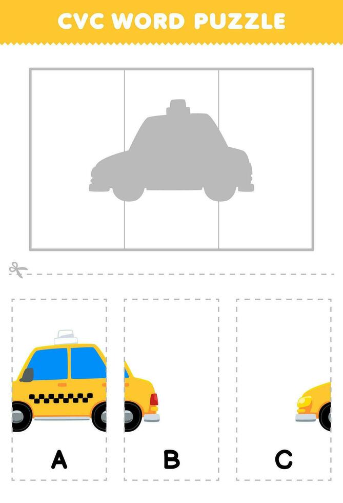 Education game for children to learn cvc word by complete the puzzle of ...