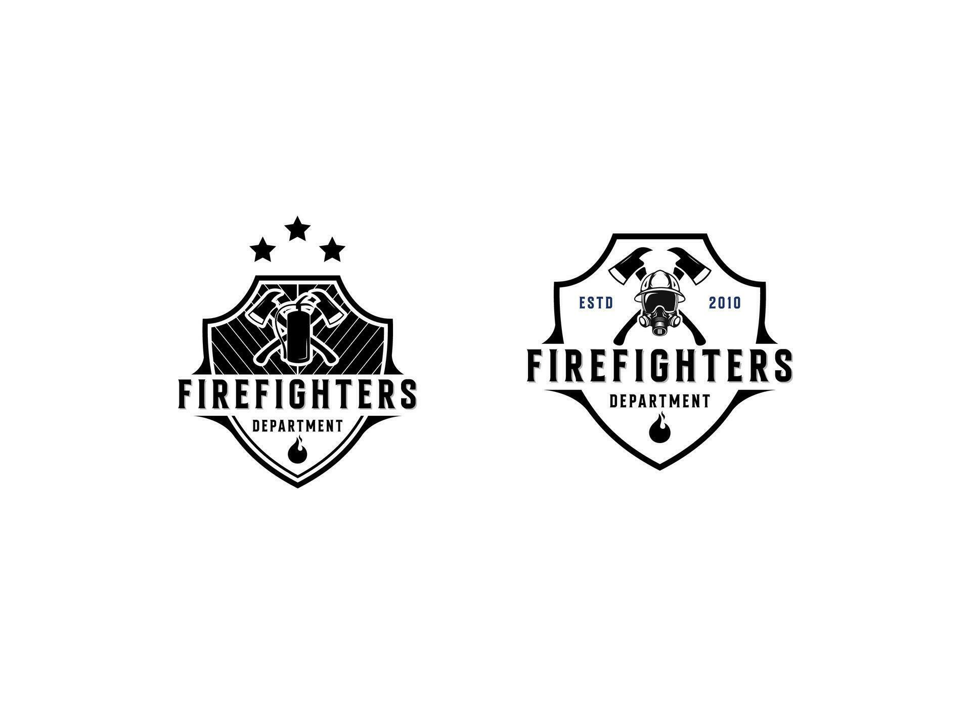 Firefighter emblem logo design. in a classic concept 28129950 Vector ...