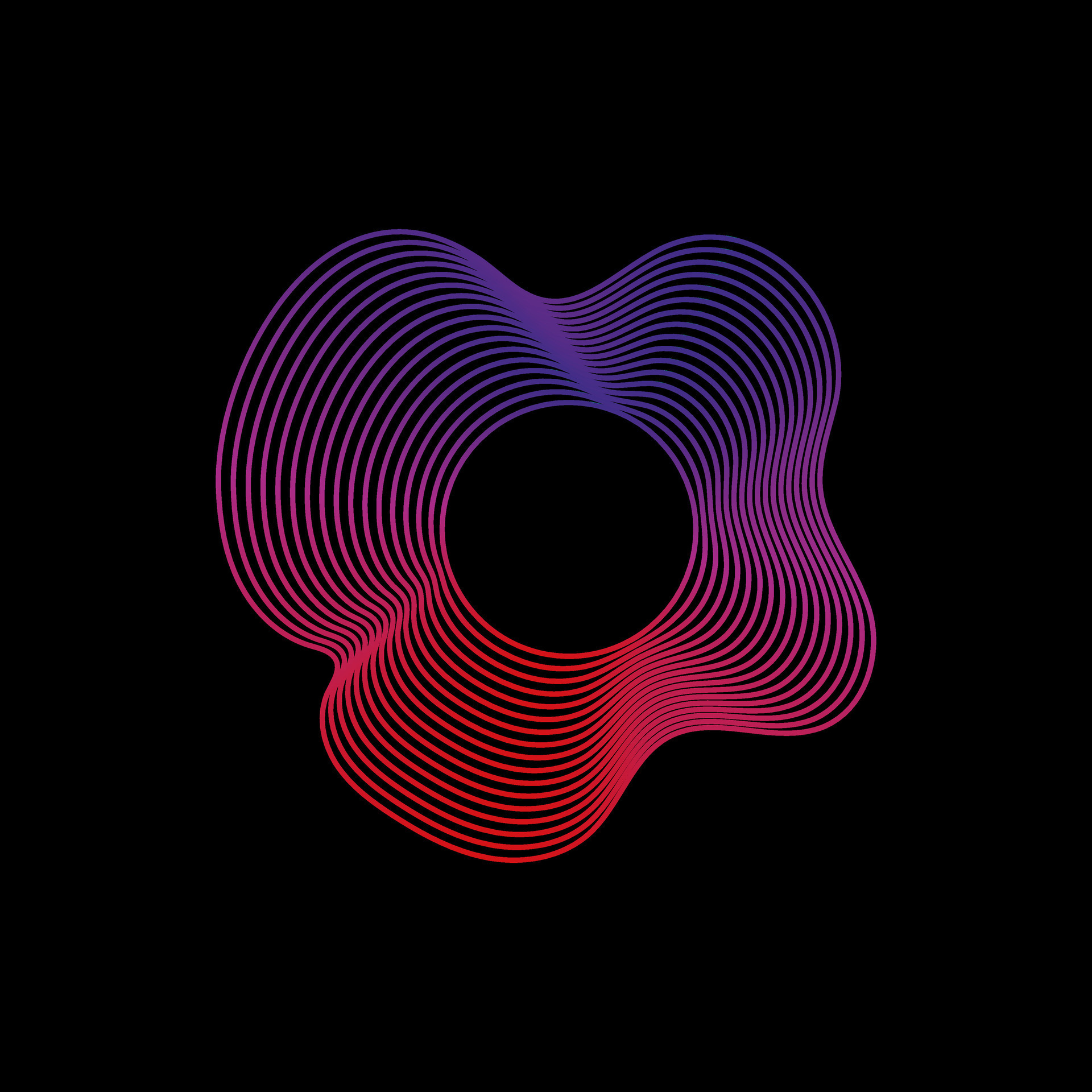Wavy Linear Abstract Sound Wave Neon Round Music Sound Wave For