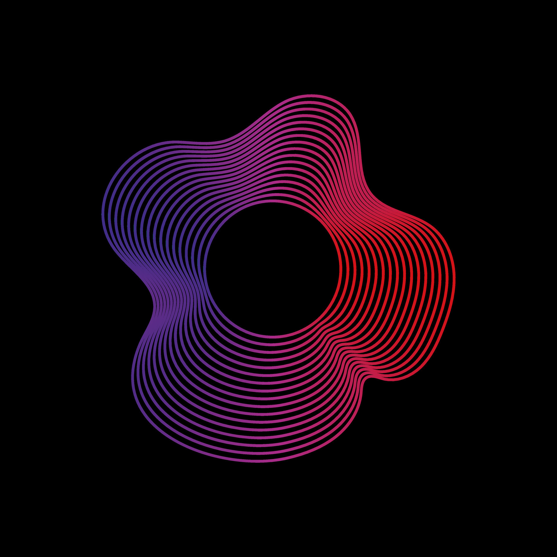 Wavy Linear Abstract Sound Wave Neon Round Music Sound Wave For