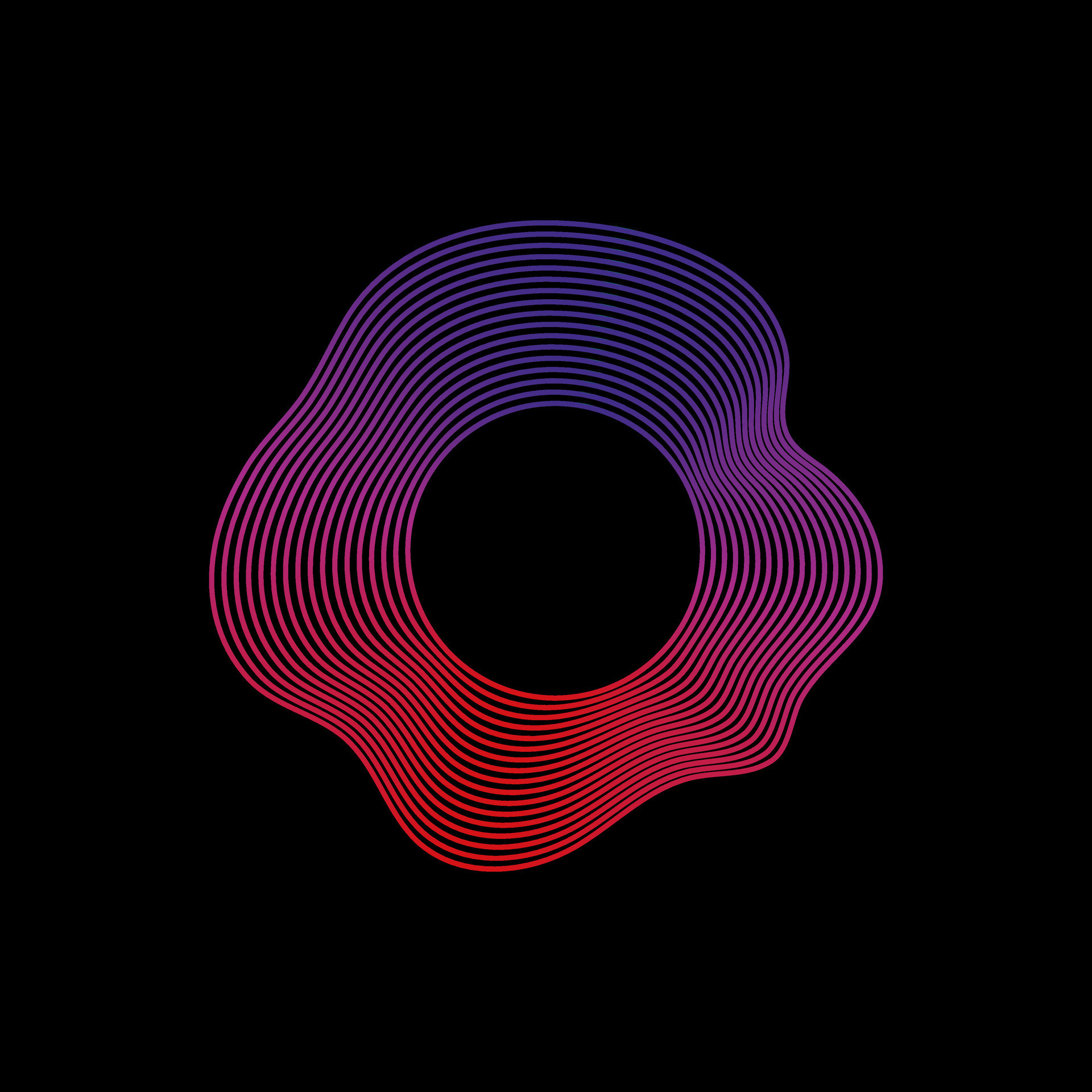 Wavy Linear Abstract Sound Wave Neon Round Music Sound Wave For