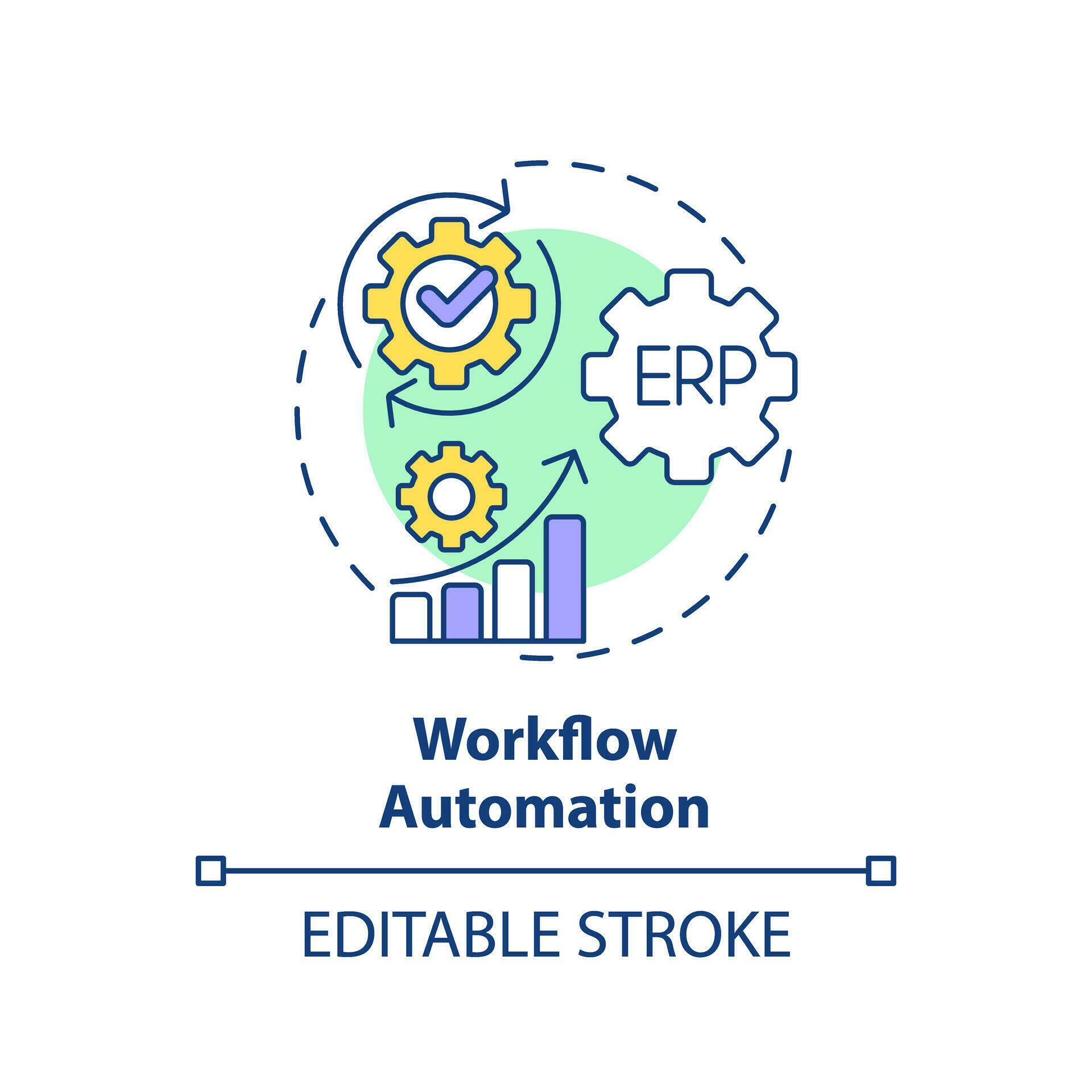 Editable Workflow Automation Icon Concept Isolated Vector Enterprise