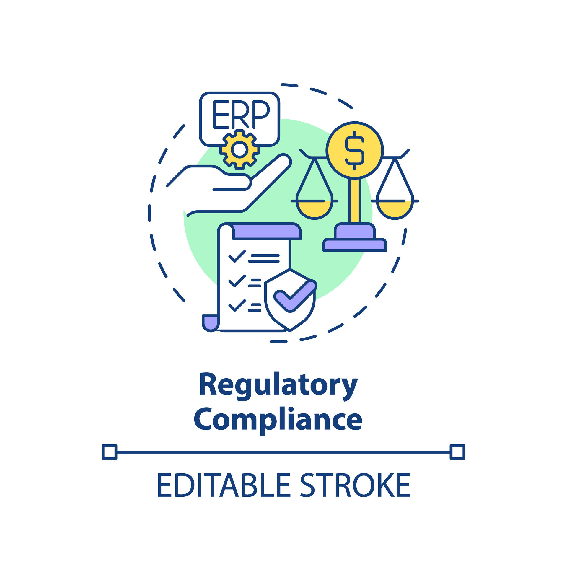 Editable regulatory compliance icon concept, isolated vector ... Editable regulatory compliance icon concept, isolated vector ...