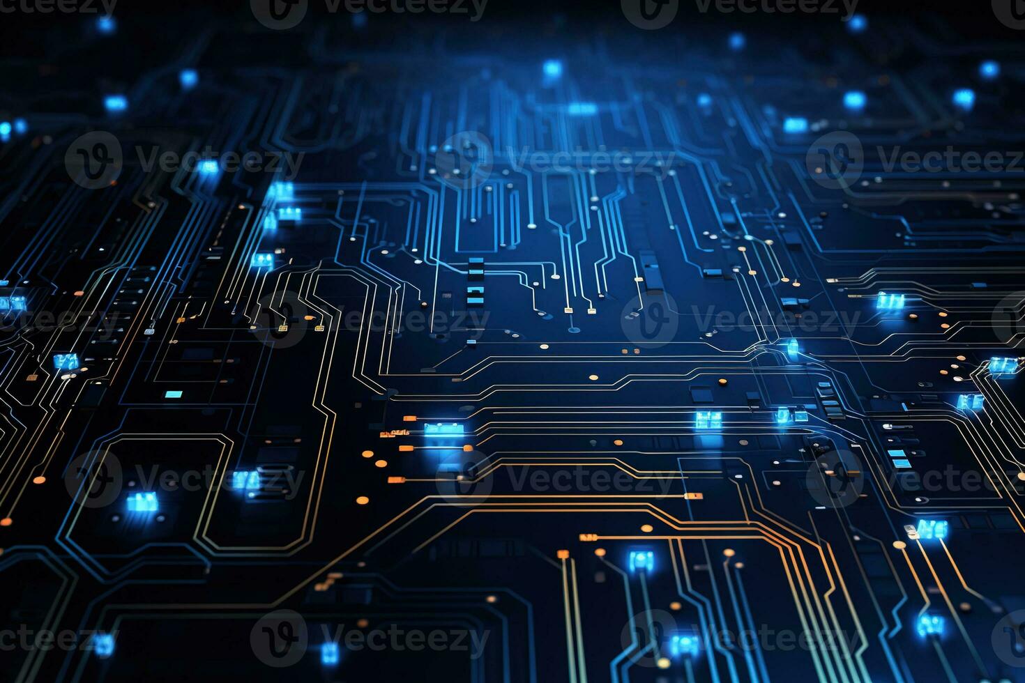 Circuit Board Background With Abstract Technology Chip Processor Central Computer Processors