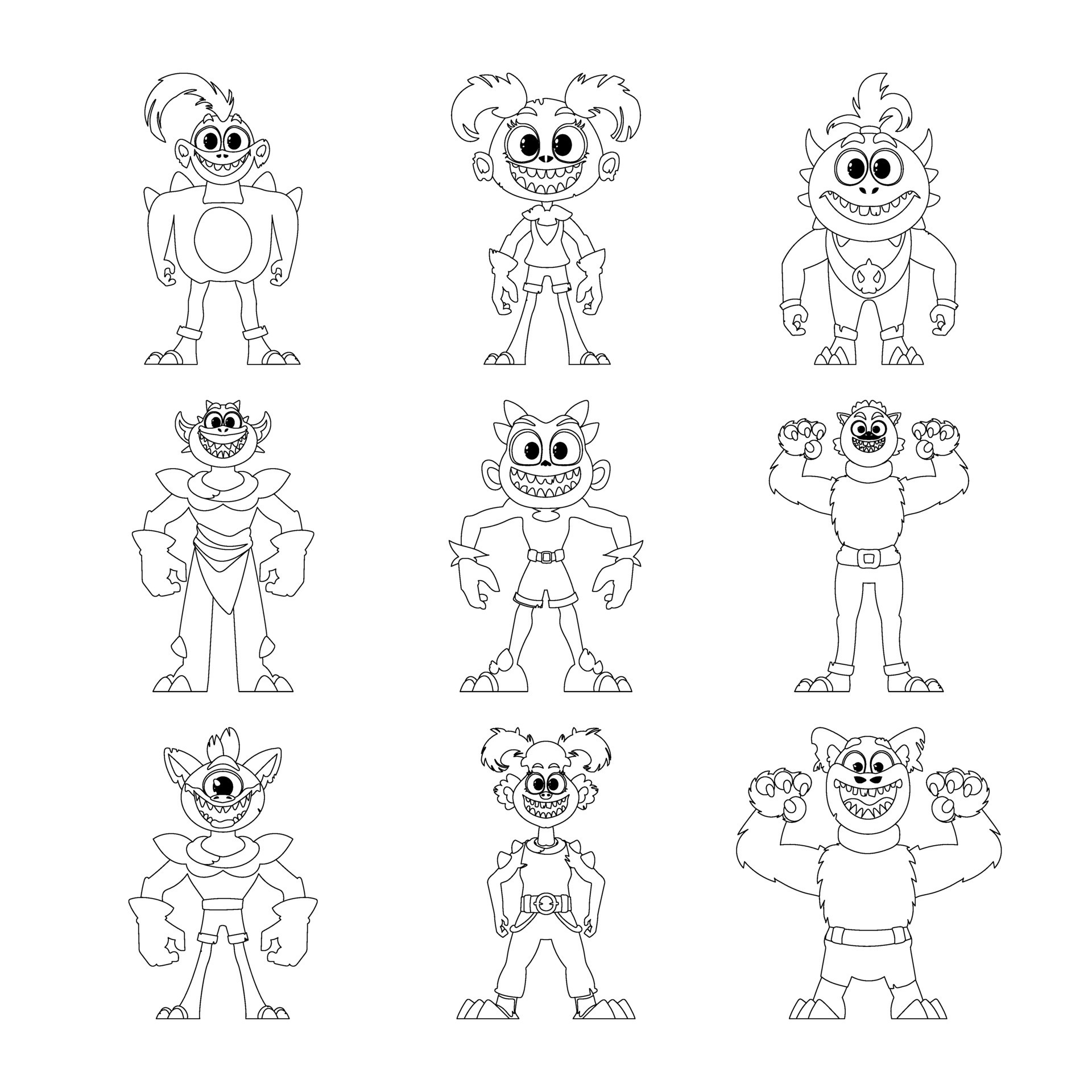 There Are Lots Of Funny And Strange Cartoon Monsters In A Large Group there-are-lots-of-funny-and-strange-cartoon-monsters-in-a-large-group