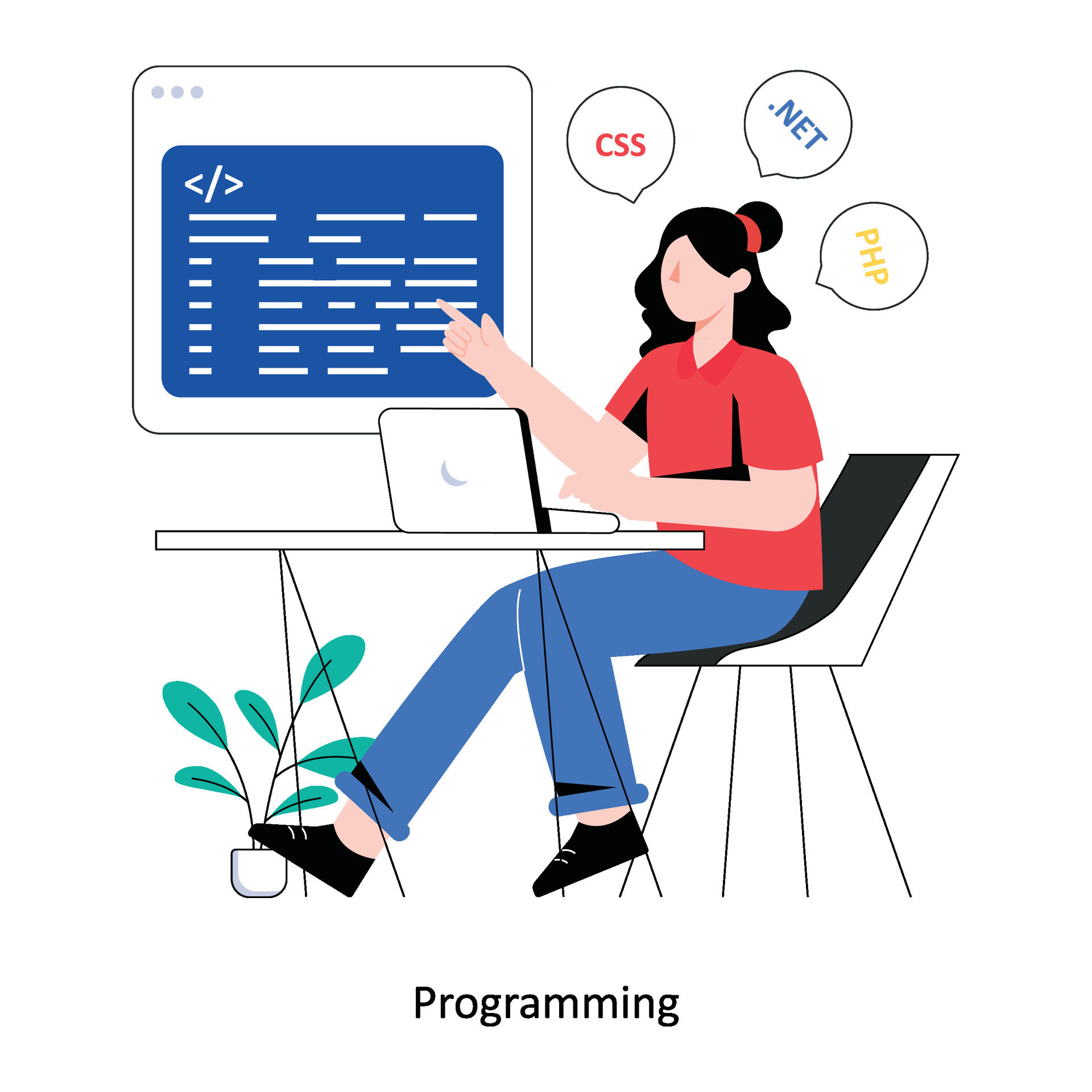 Programming Flat Style Design Vector illustration. Stock illustration ...