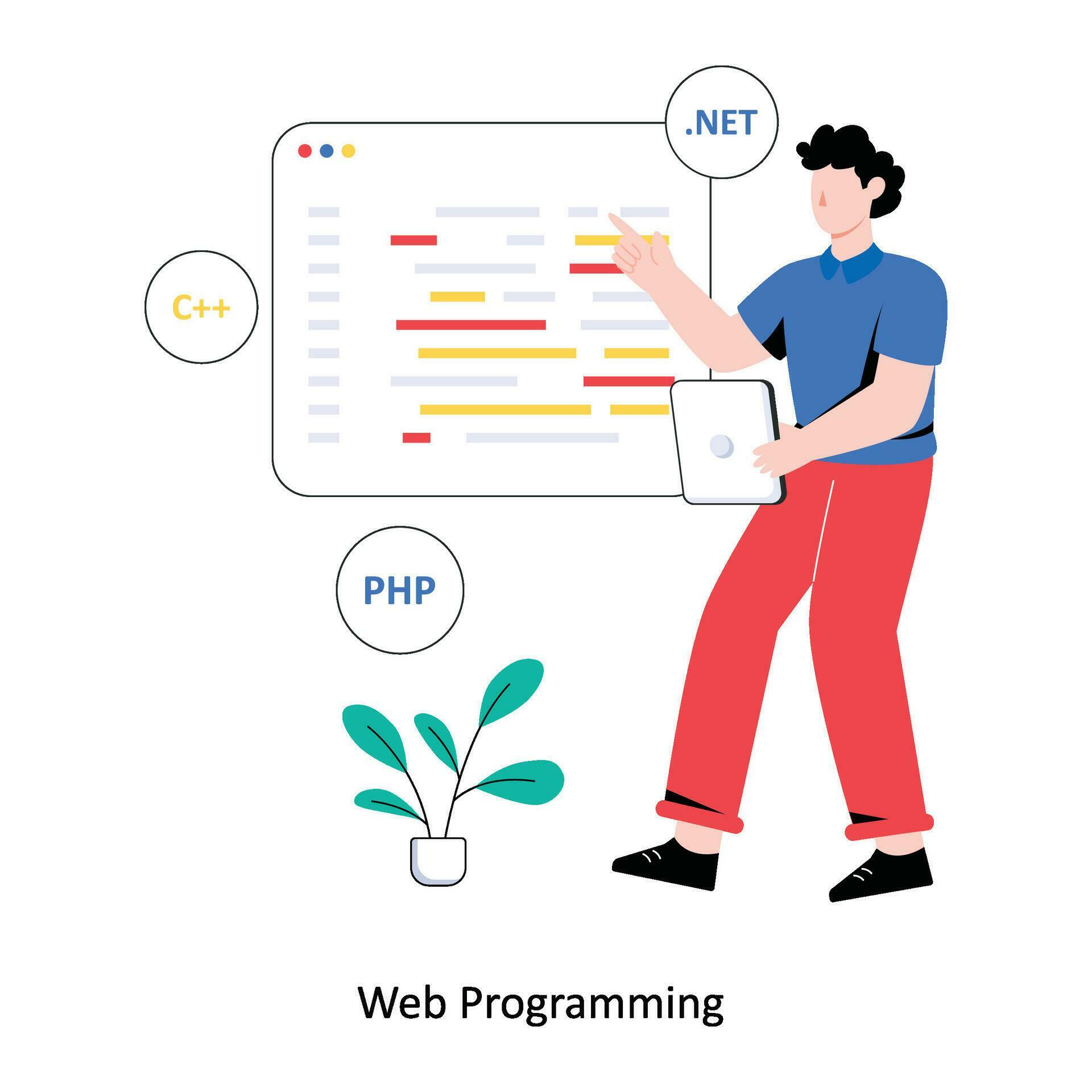 Web Programming Flat Style Design Vector illustration. Stock ...