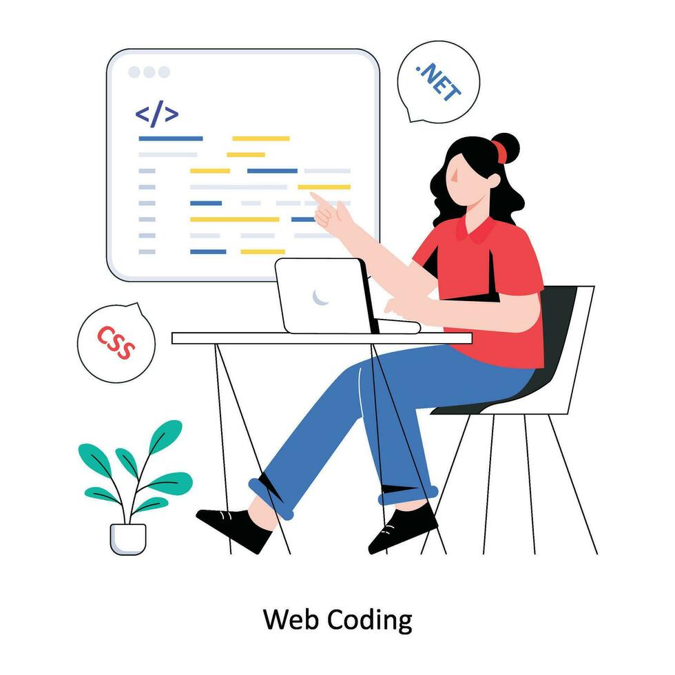 Web coding Flat Style Design Vector illustration. Stock illustration ...