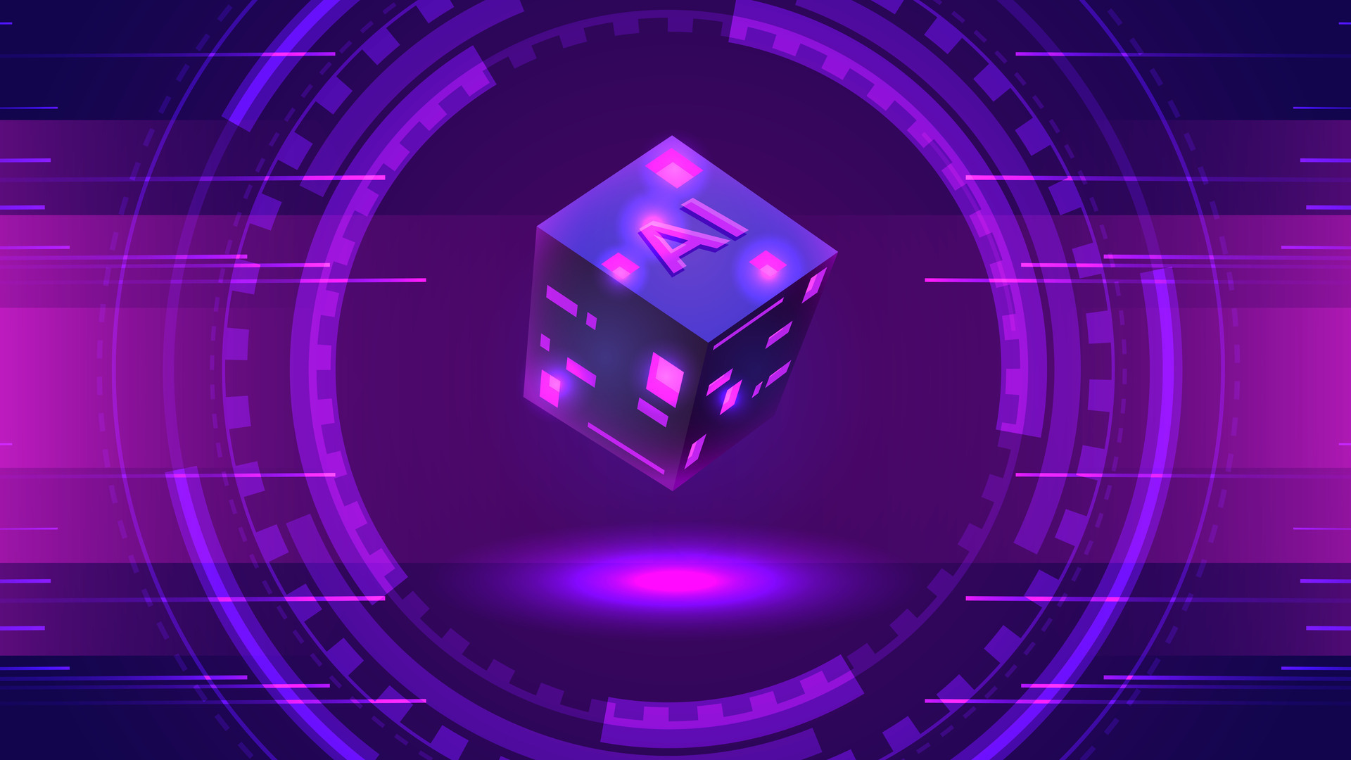 Isometric artificial intelligence, ai analysis with processor chip ...