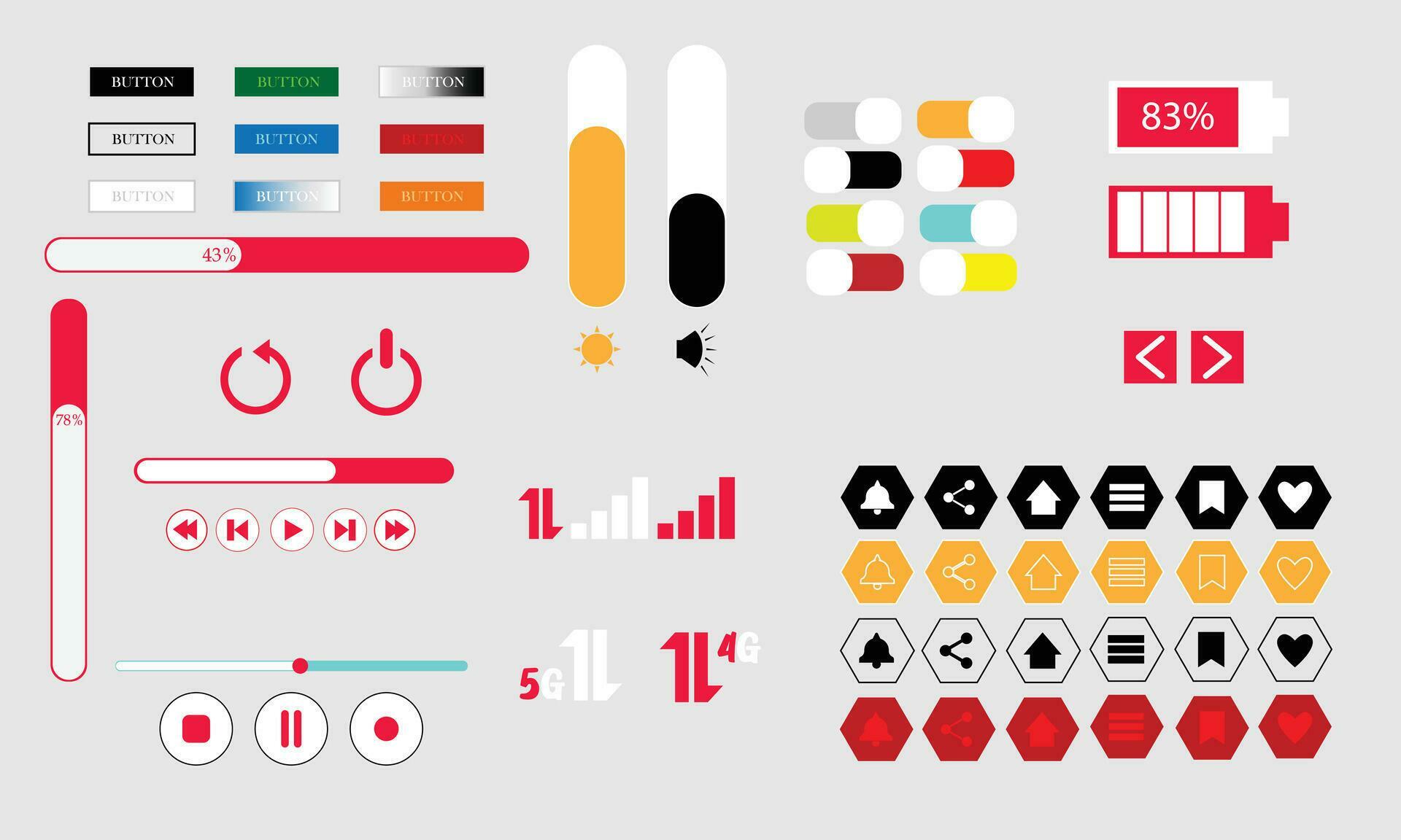 Ui Icon Kit Set of Ui icons 28139825 Vector Art at Vecteezy