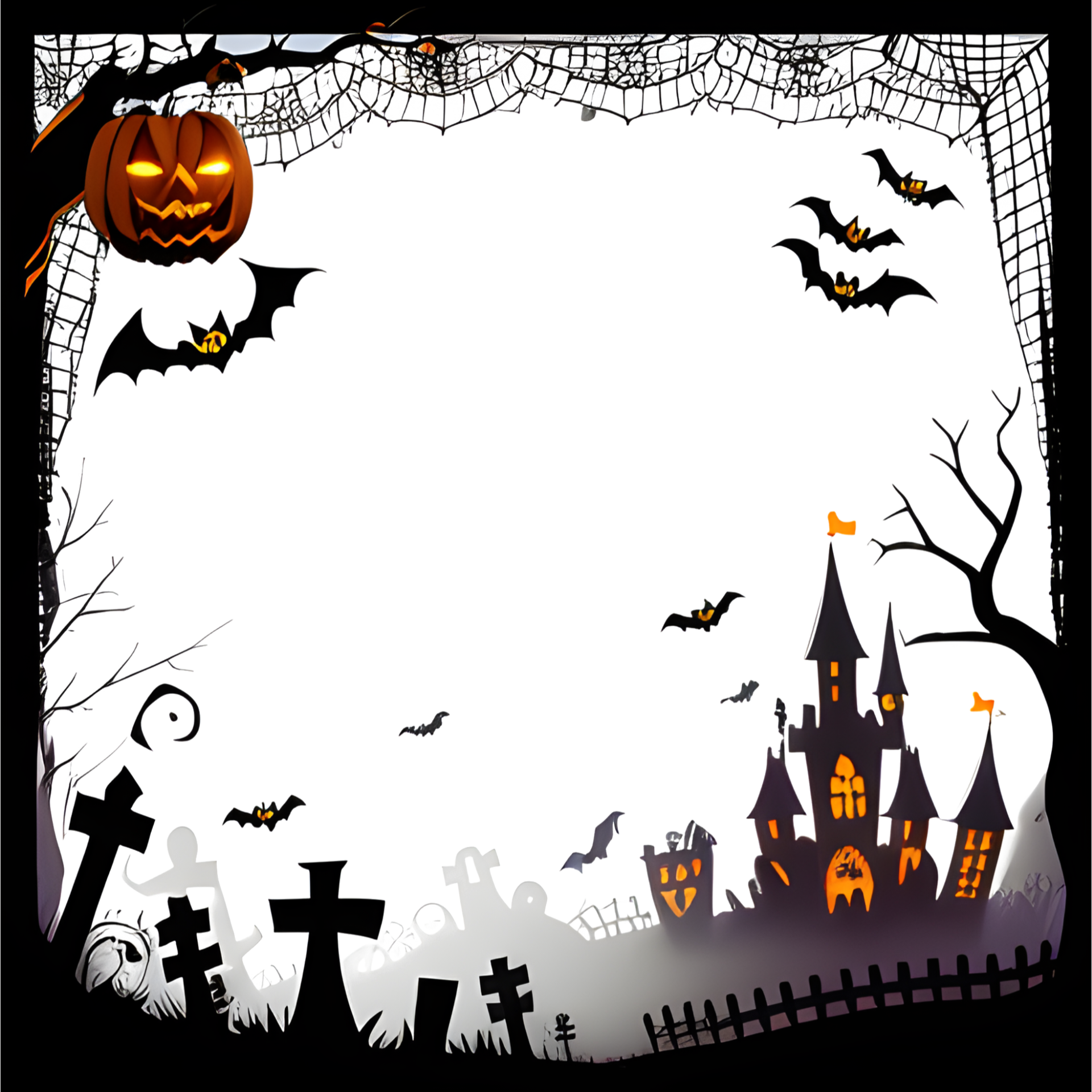 Halloween Border Transparent PNG Images Ai Generative 28141796 PNG