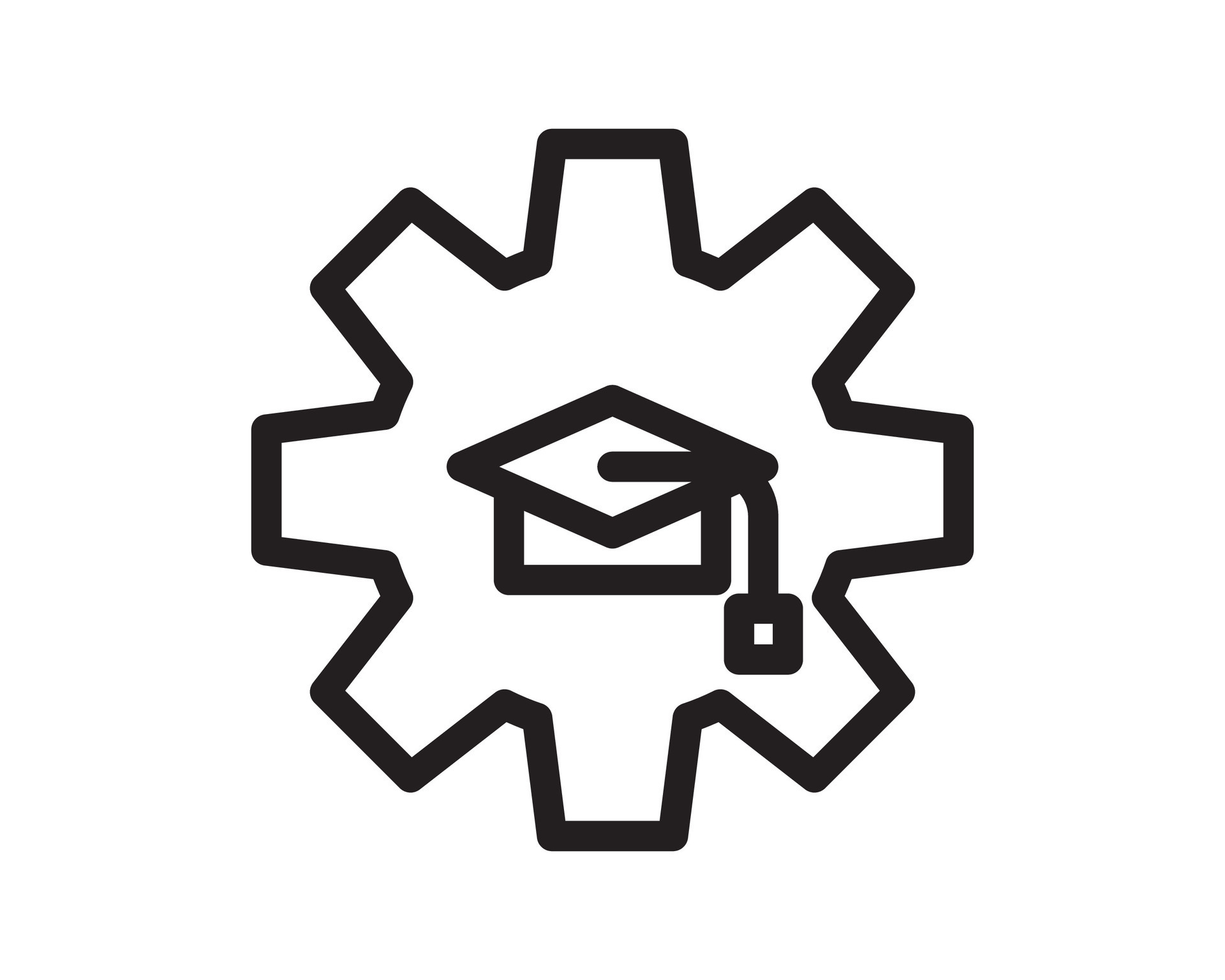 education system icon in trendy line style design. Vector graphic ...