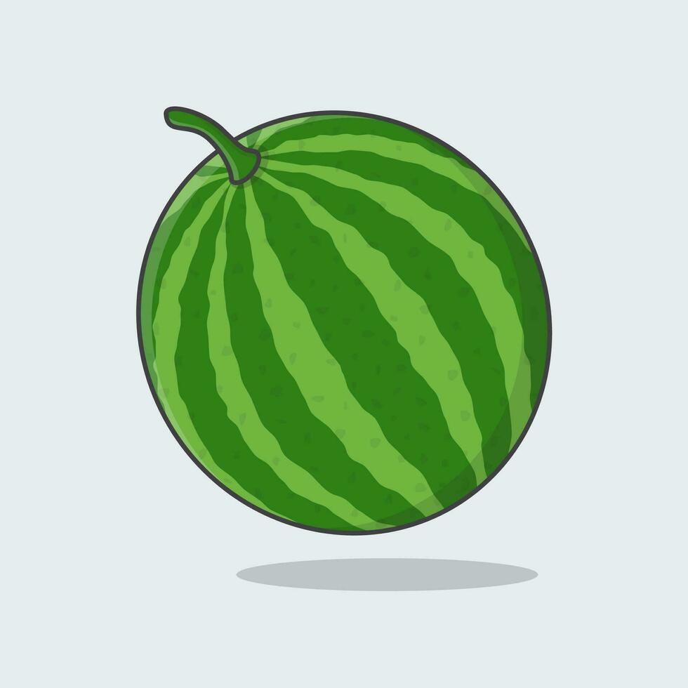Watermelon Cartoon Vector Illustration. Fresh Watermelon Fruit Flat Icon Outline 28144600 Vector ...