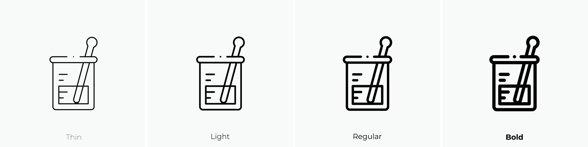 volumetric flask icon. Thin, Light, Regular And Bold style design ...