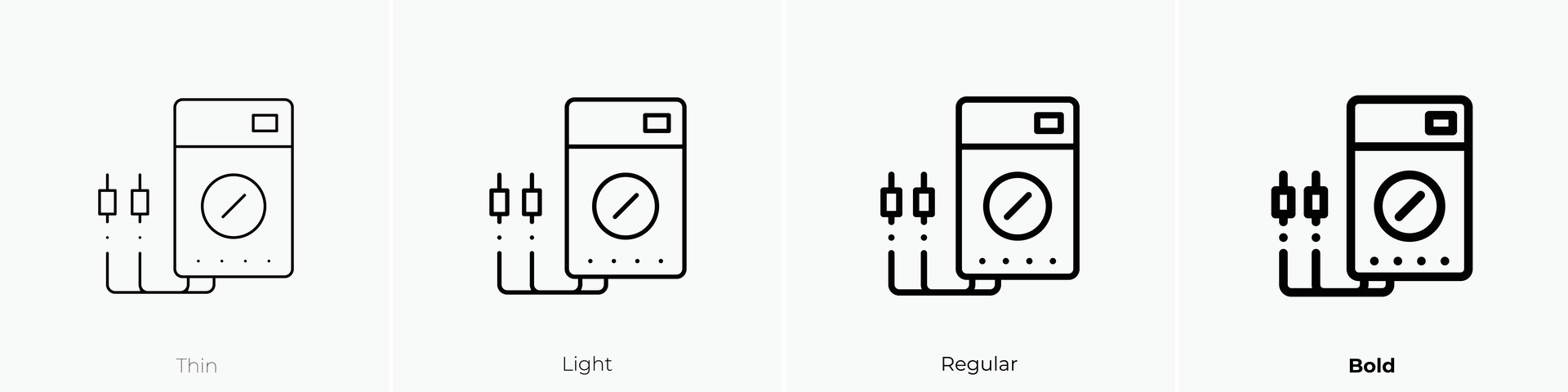 Voltmeter Icon Thin Light Regular And Bold Style Design Isolated On White Background 28147245