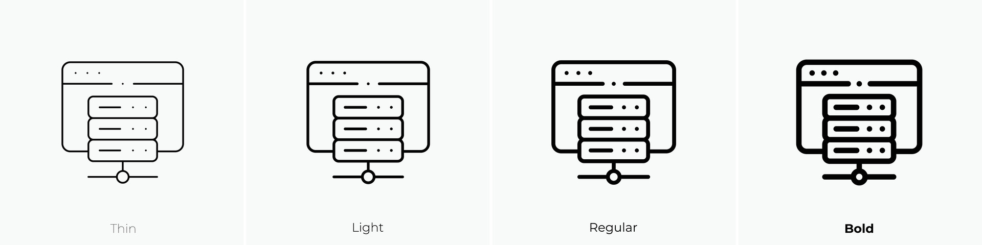 Web Hosting Icon Thin Light Regular And Bold Style Design Isolated On White Background