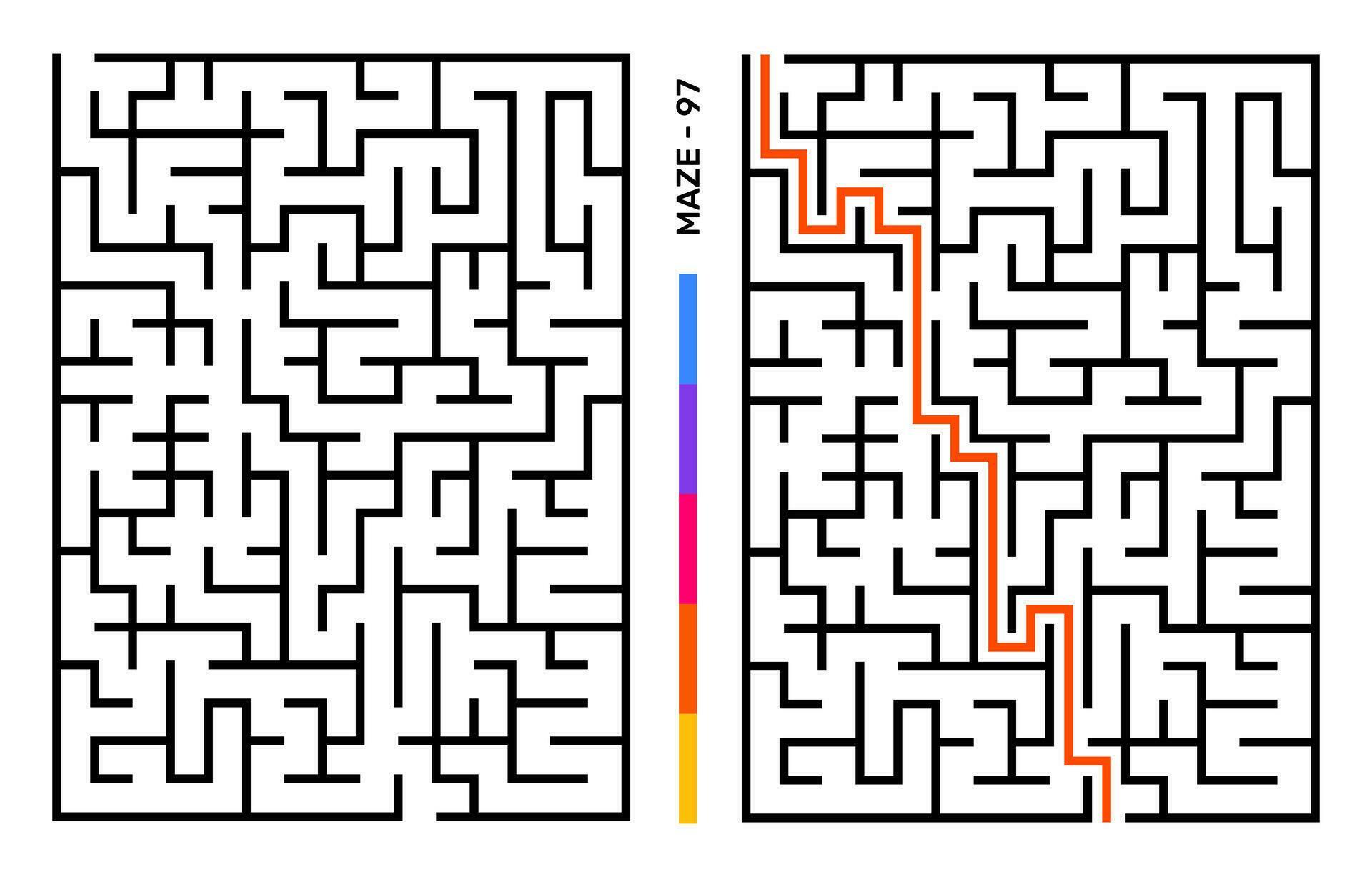 Abstract Maze Puzzle Labyrinth With Entry And Exit. Maze For Activity ...