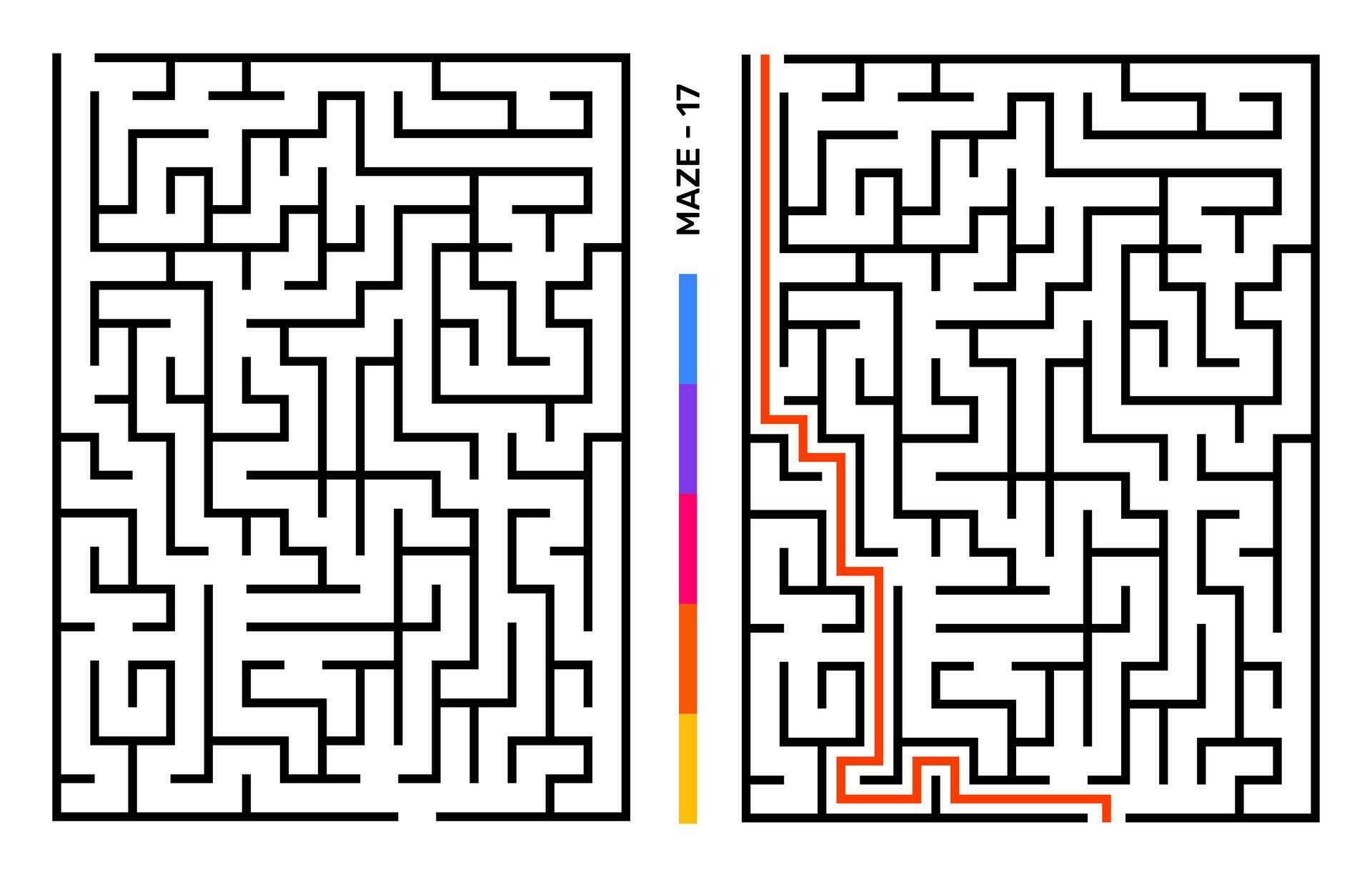 Abstract Maze Puzzle Labyrinth With Entry And Exit. Maze For Activity Book. Problem-Solving ...