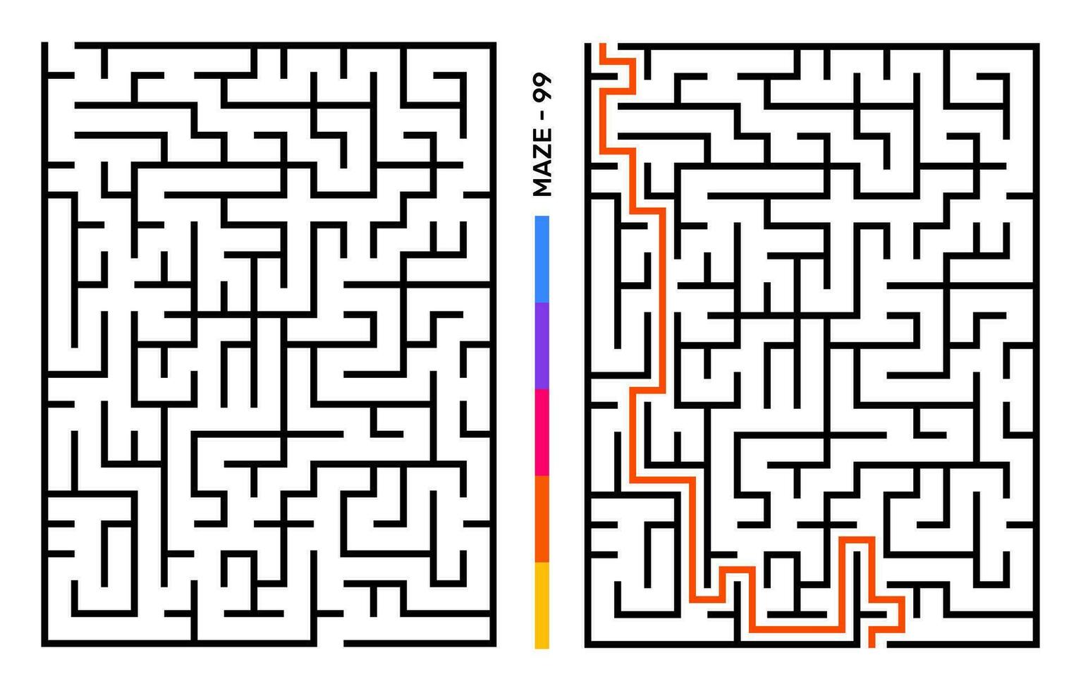 Abstract Maze Puzzle Labyrinth With Entry And Exit. Maze For Activity Book. Problem-Solving ...