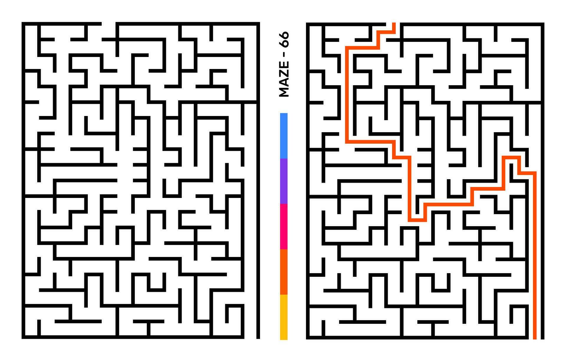 Abstract Maze Puzzle Labyrinth With Entry And Exit. Maze For Activity ...