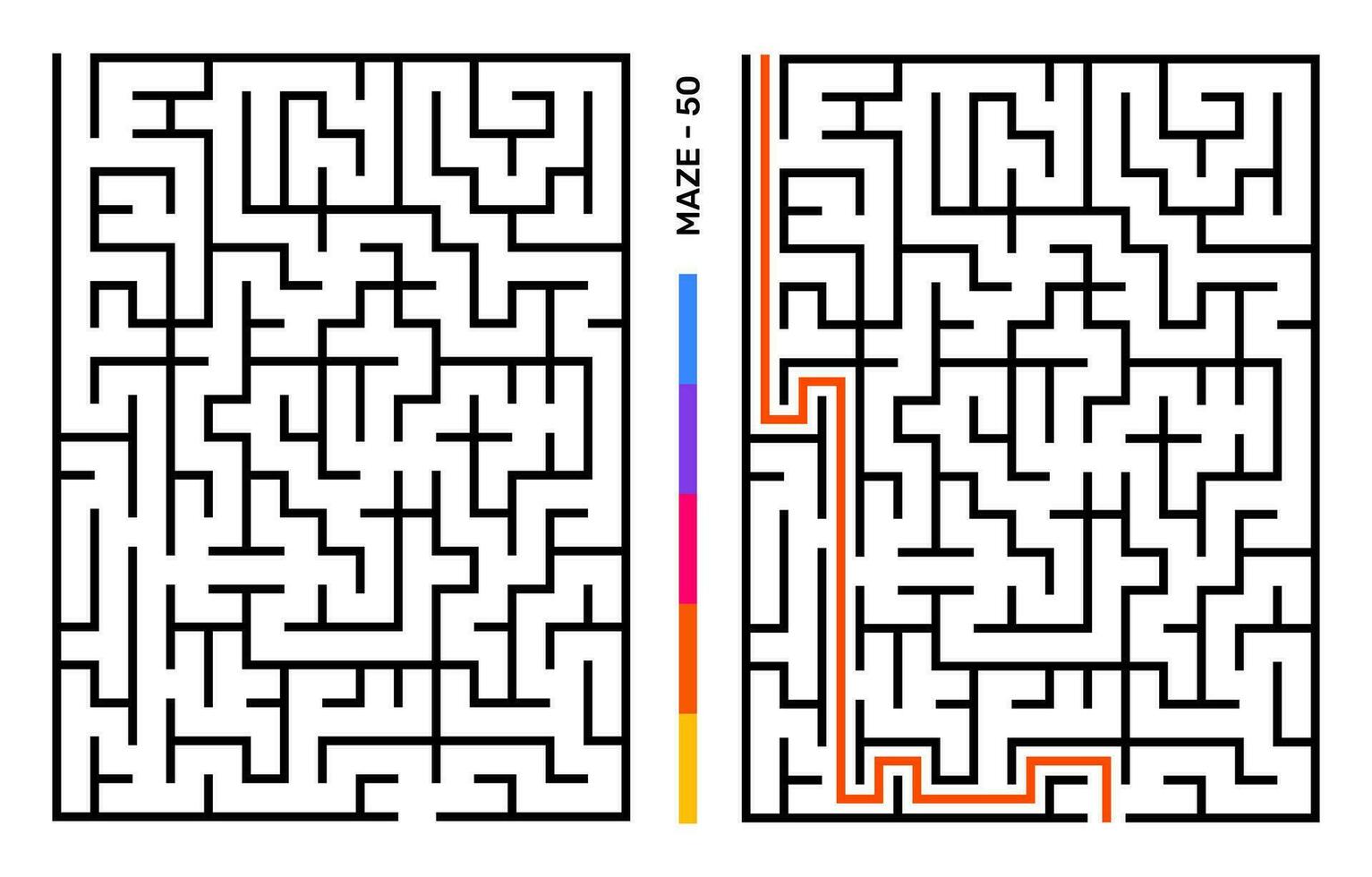 Abstract Maze Puzzle Labyrinth With Entry And Exit. Maze For Activity Book. Problem-Solving ...