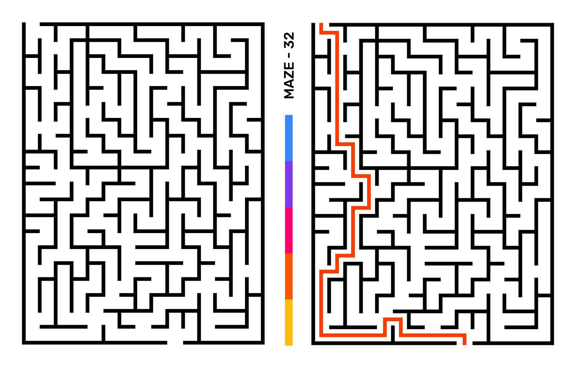 Abstract Maze Puzzle Labyrinth With Entry And Exit. Maze For Activity ...