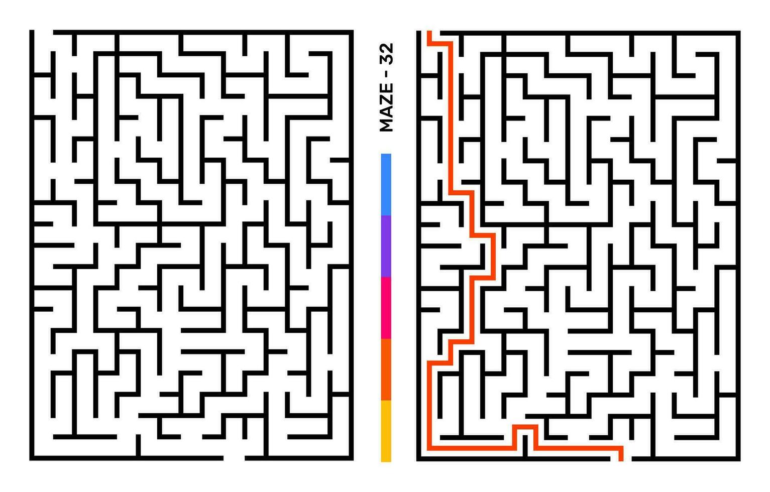 Abstract Maze Puzzle Labyrinth With Entry And Exit. Maze For Activity Book. Problem-Solving ...