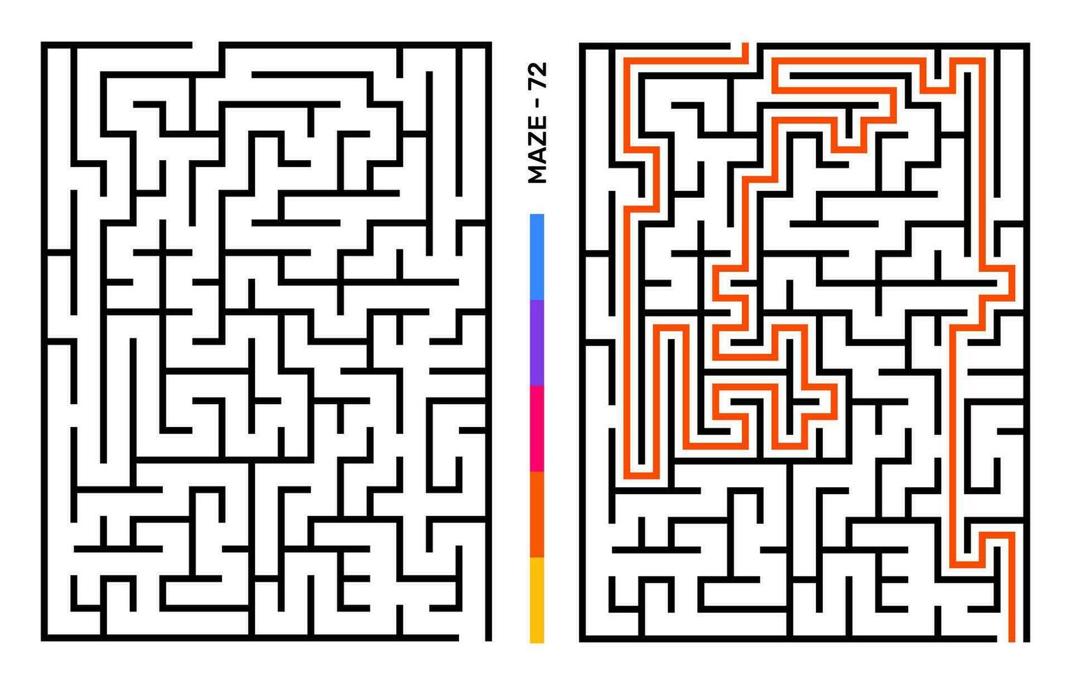 Abstract Maze Puzzle Labyrinth With Entry And Exit. Maze For Activity Book. Problem-Solving ...