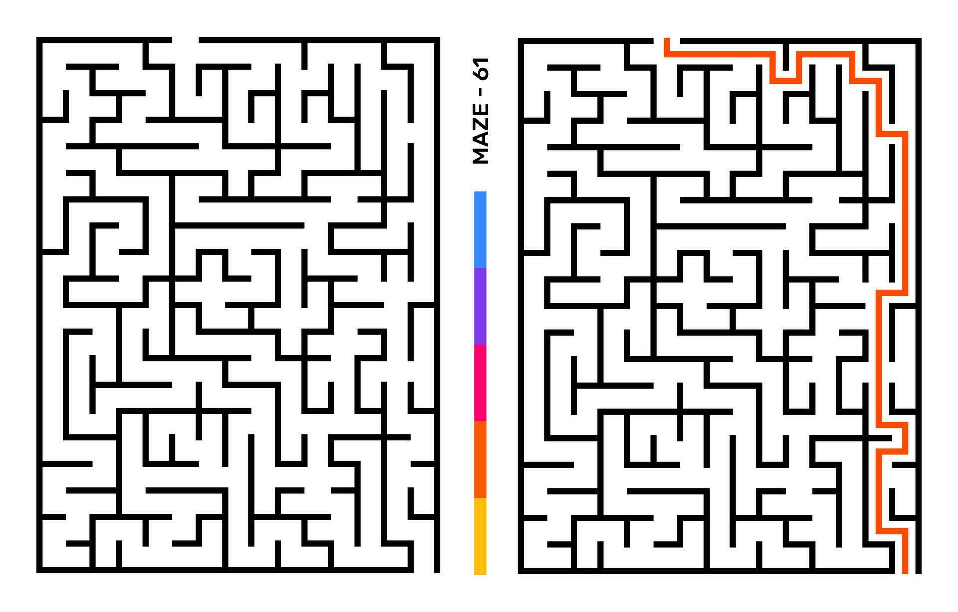 Abstract Maze Puzzle Labyrinth With Entry And Exit. Maze For Activity ...