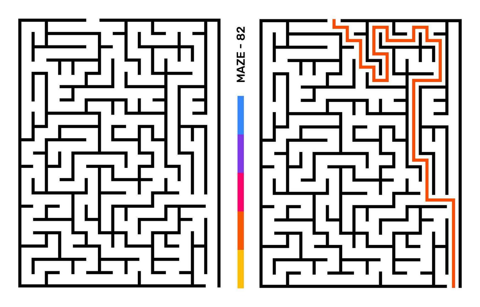 Abstract Maze Puzzle Labyrinth With Entry And Exit. Maze For Activity ...