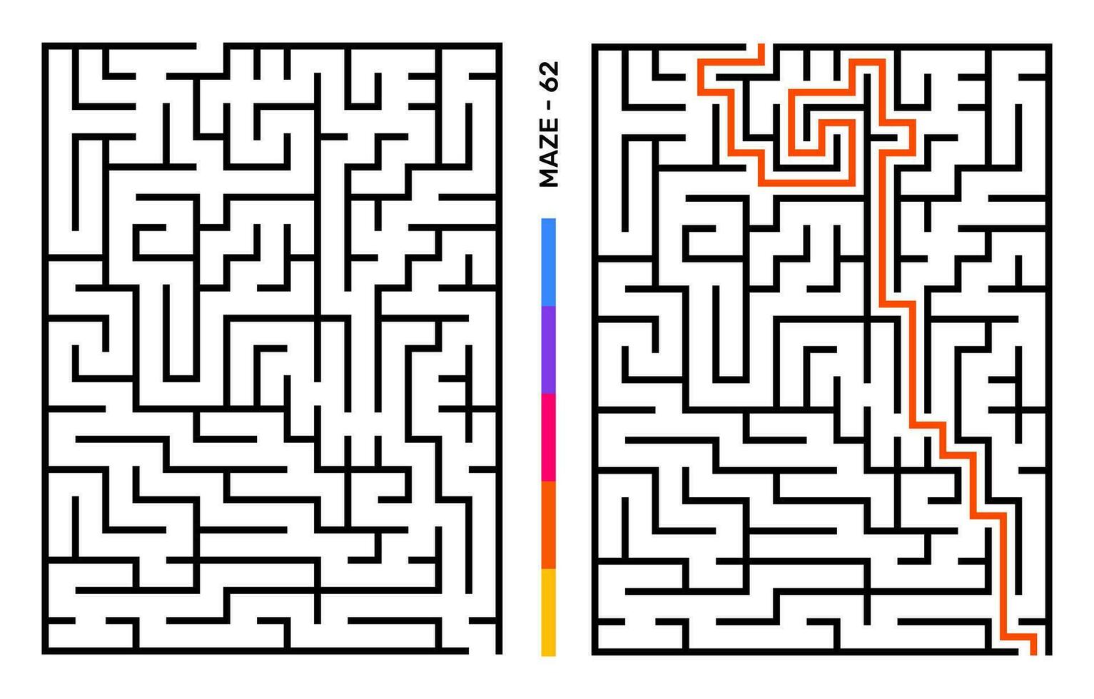 Abstract Maze Puzzle Labyrinth With Entry And Exit. Maze For Activity ...
