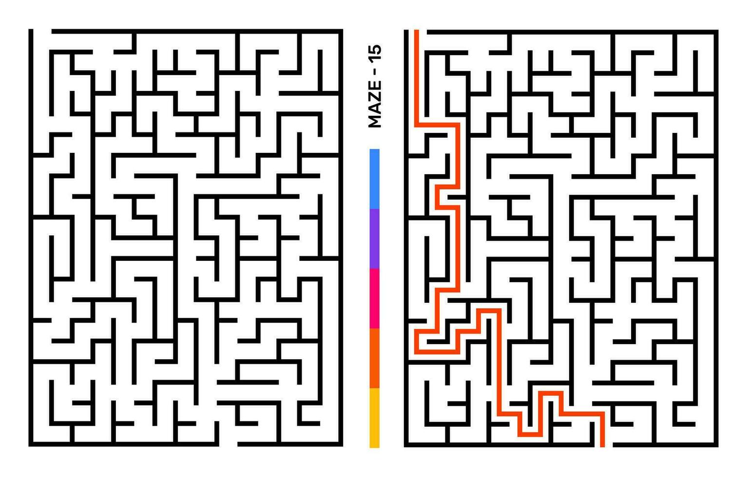 Abstract Maze Puzzle Labyrinth With Entry And Exit. Maze For Activity Book. Problem-Solving ...