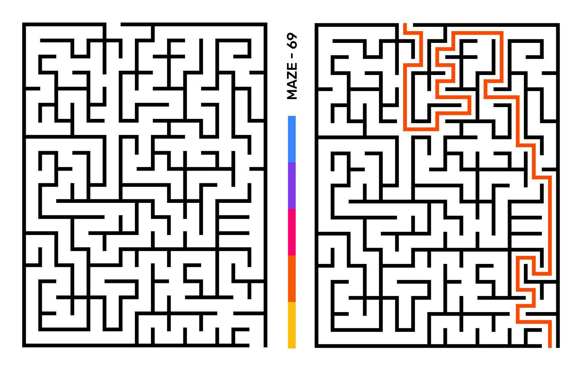 Abstract Maze Puzzle Labyrinth With Entry And Exit. Maze For Activity ...